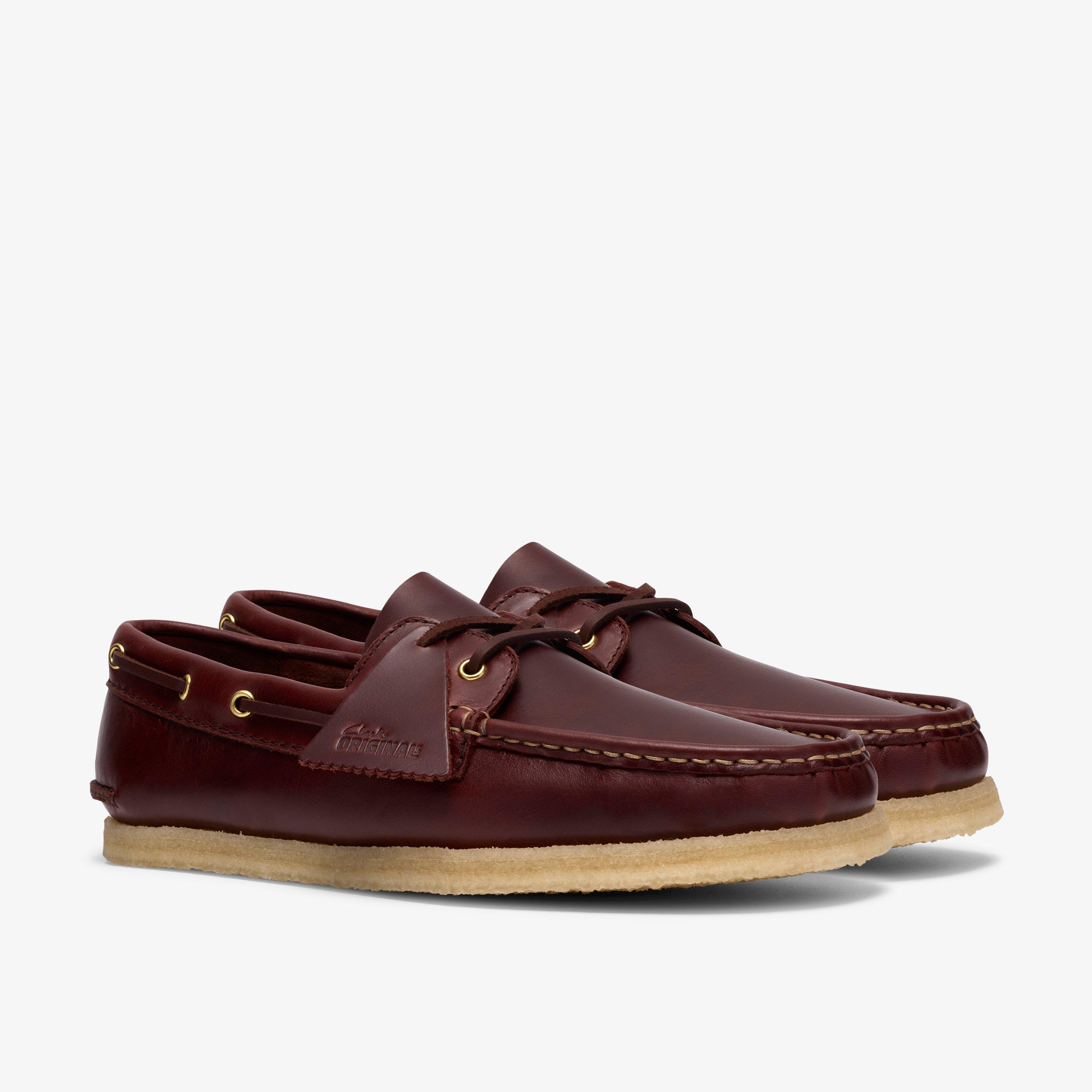 Mens Godney Boat British Tan Leather Boat Shoes | Clarks IE