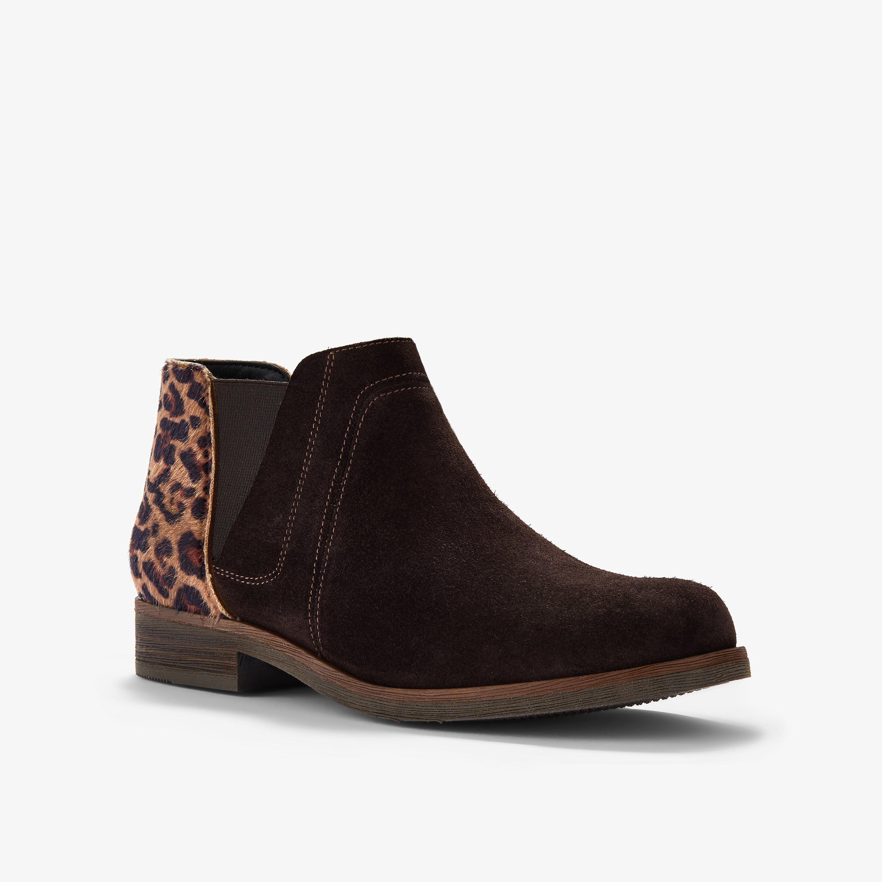 Womens Demi 2 Beat Dark Brown Suede Shoes | Clarks