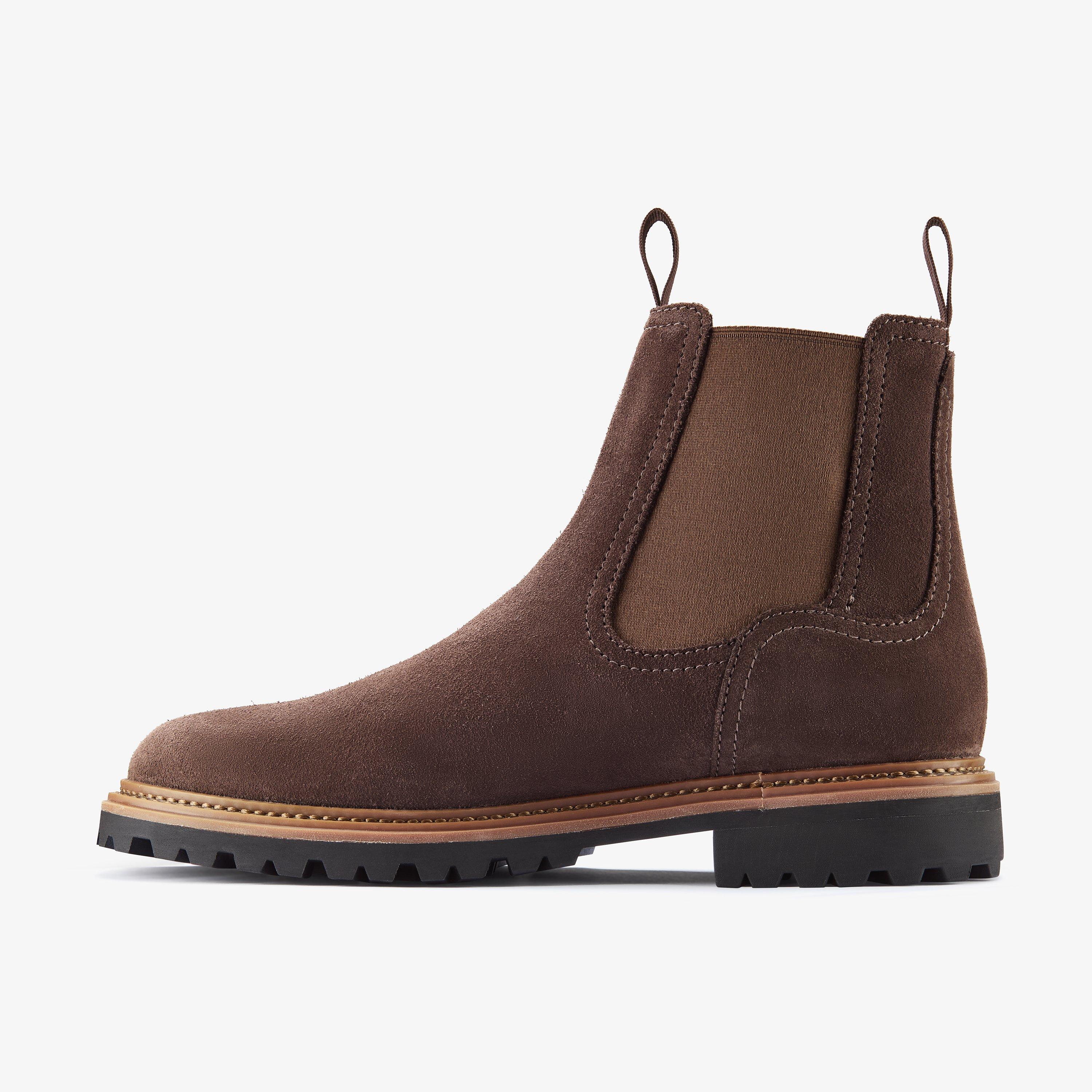 Bottes Chelsea en daim marron foncé pour hommes Clarkridge Top | Clarks