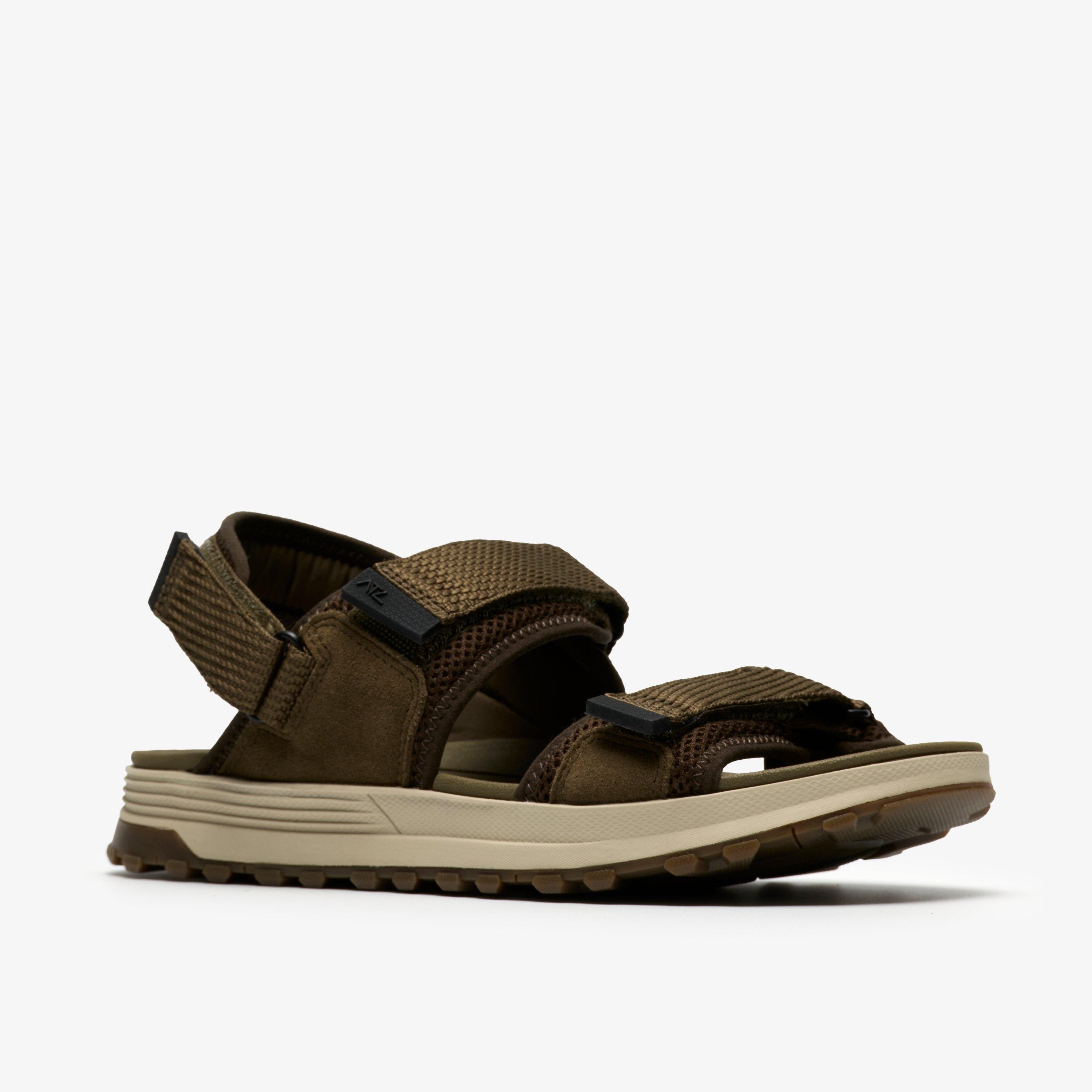 Mens ATL Trek River Olive Two Part Sandals, ATL | Clarks UK