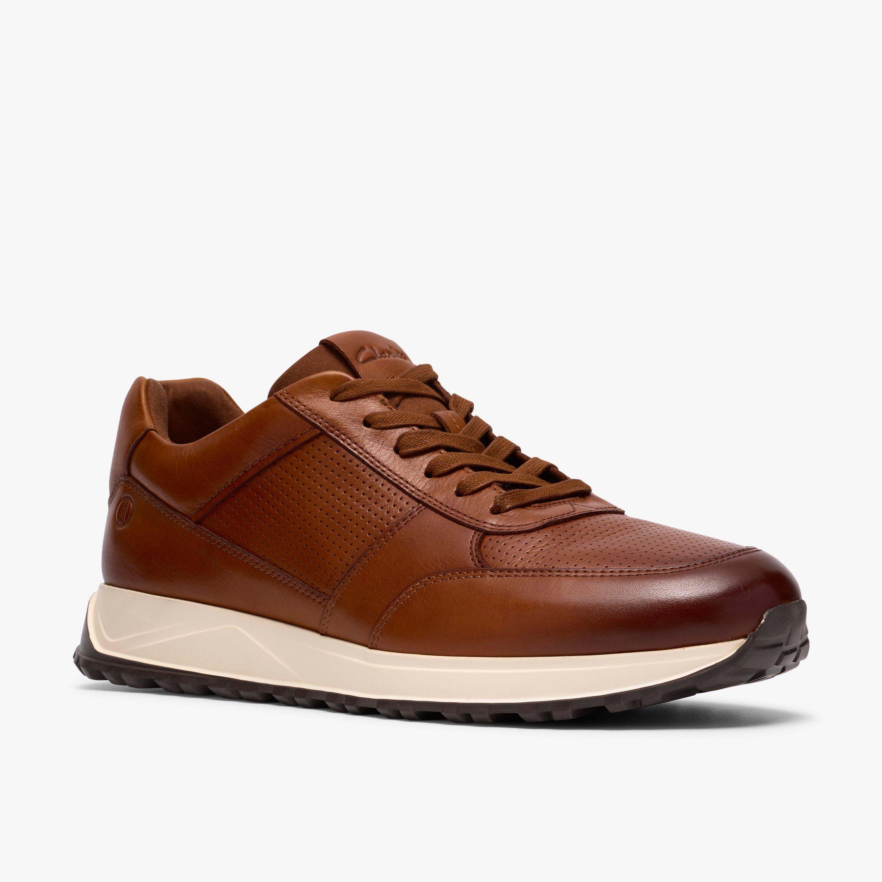 Mens Radwell Tie Tan Leather Trainers, Lace Up | Clarks UK