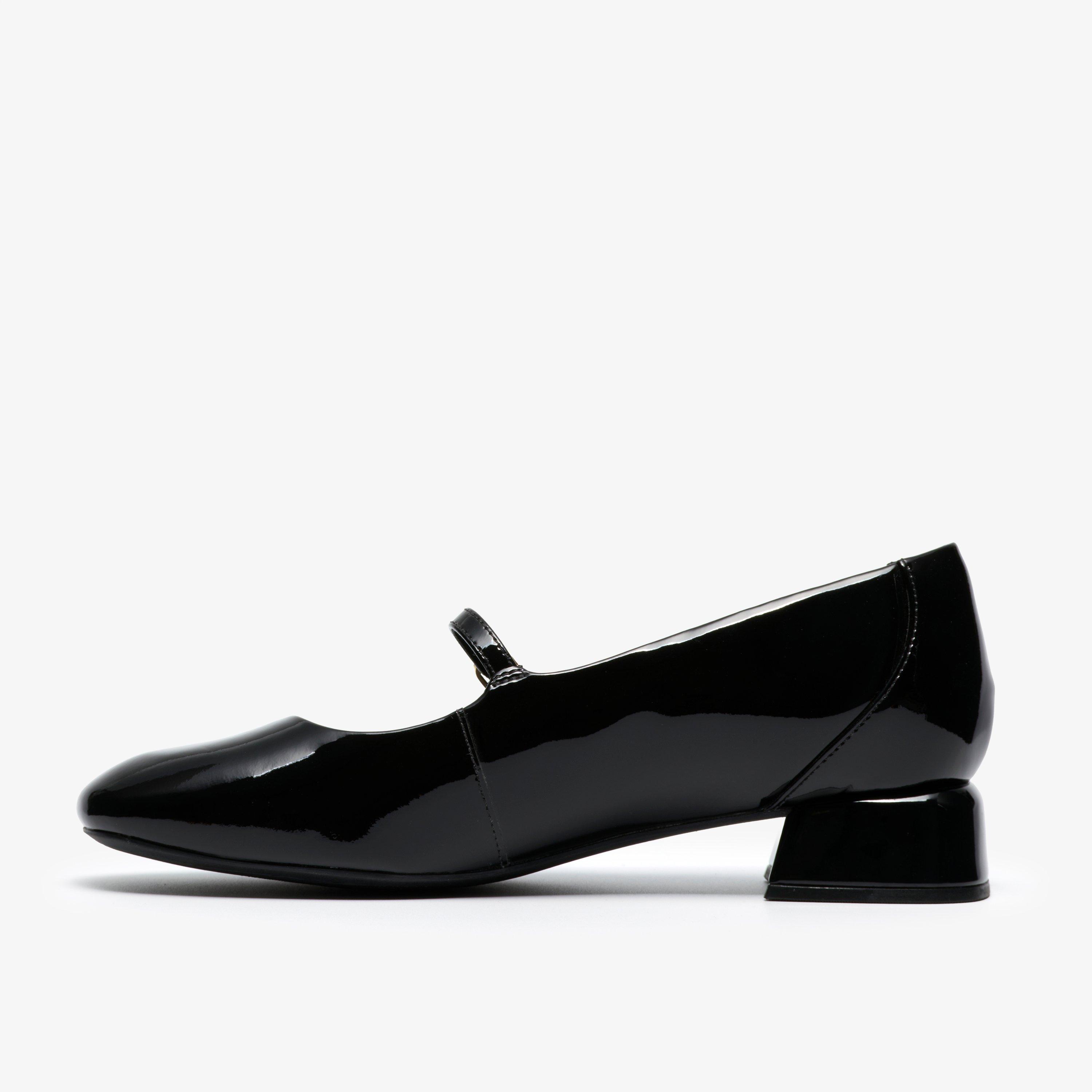 Womens Daiss30 Bar Black Patent Court Shoes, Mary Jane | Clarks UK
