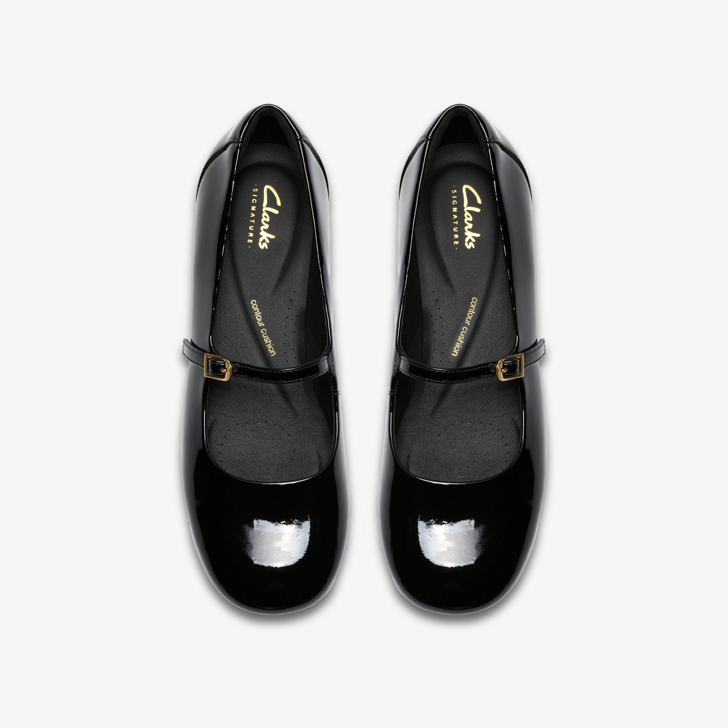 Womens Daiss30 Bar Black Patent Court Shoes, Mary Jane | Clarks UK