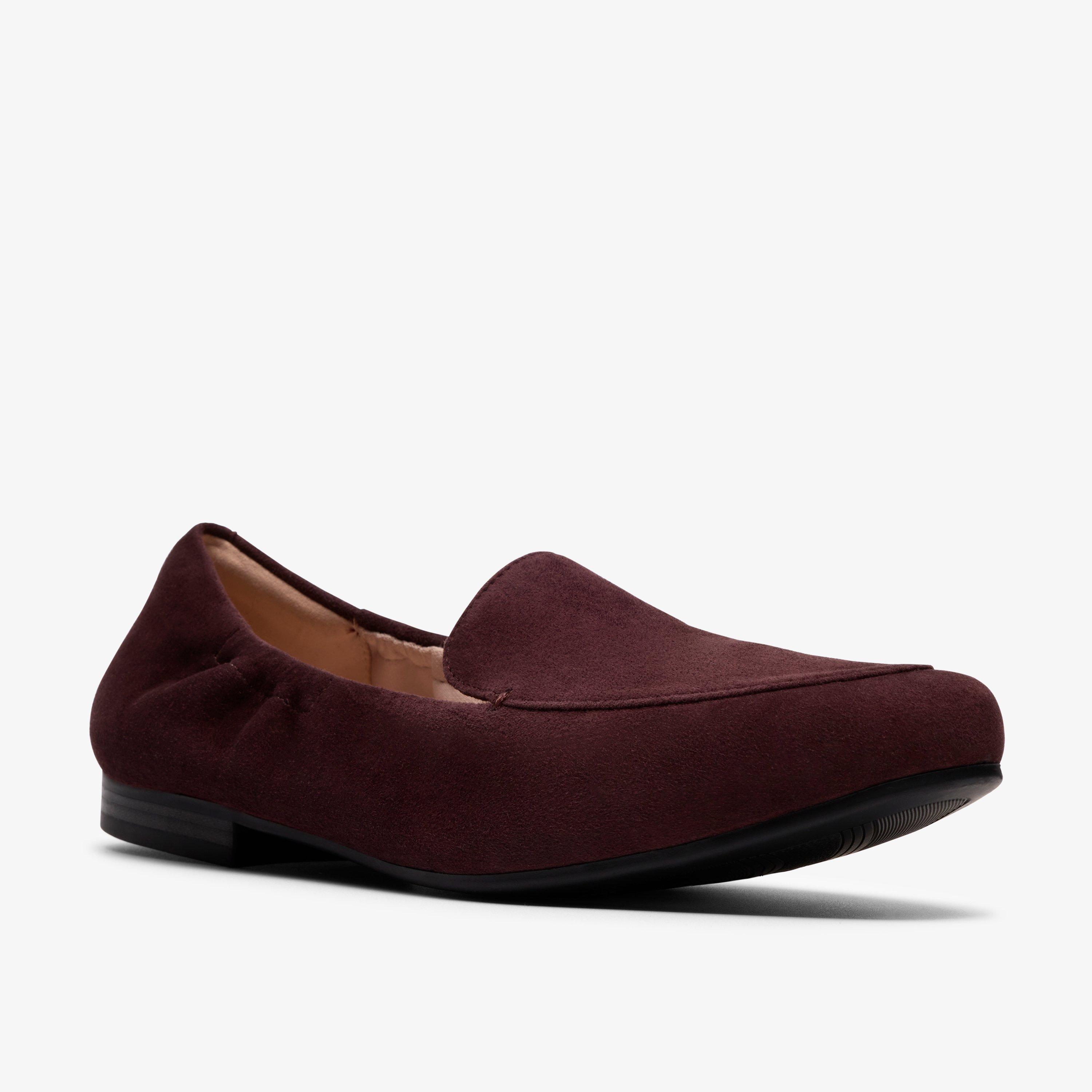 Womens Tamna Pure Brown Suede Shoes Loafers, Slip Ons | Clarks