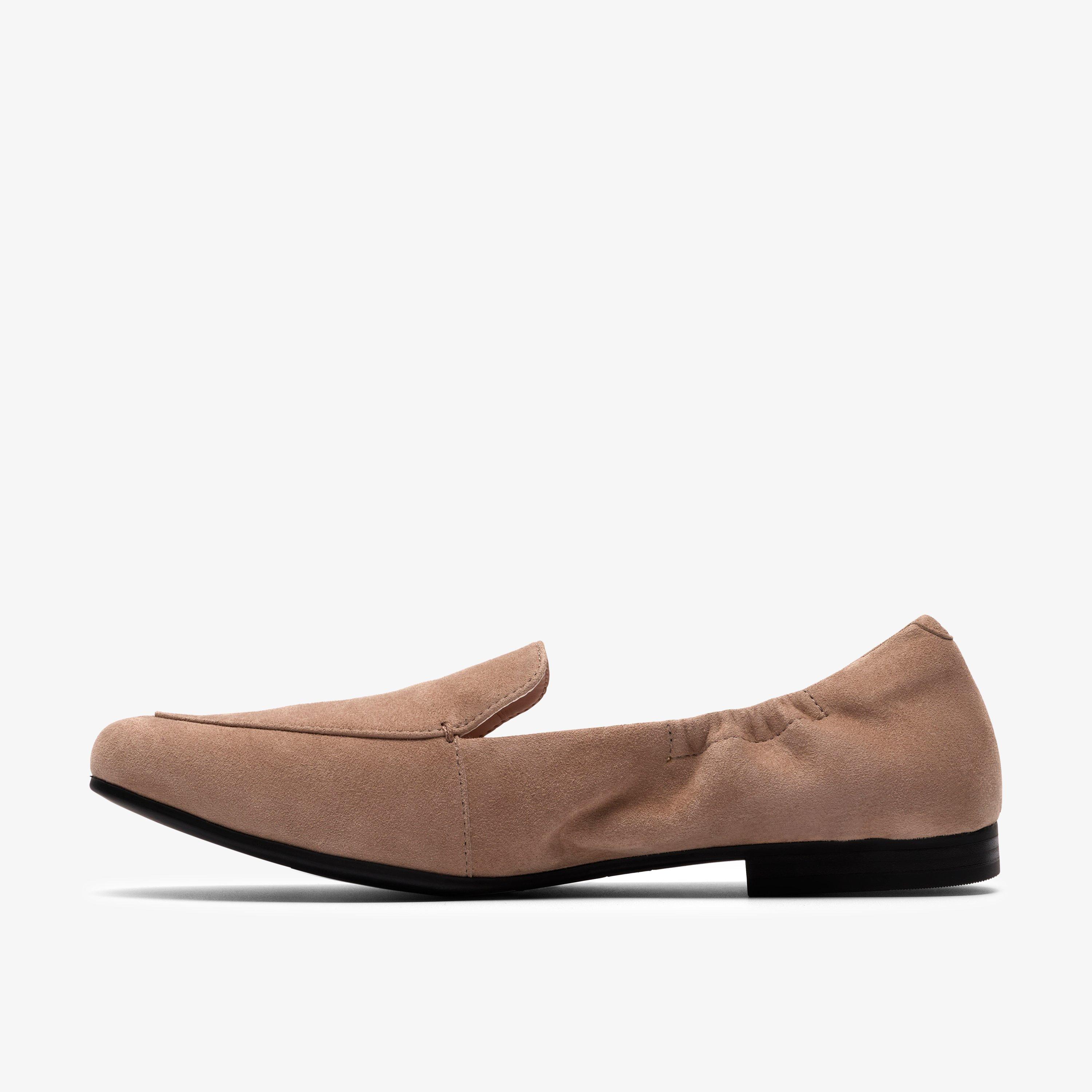 Womens Tamna Pure Mushroom Suede Loafers, Slip Ons | Clarks UK