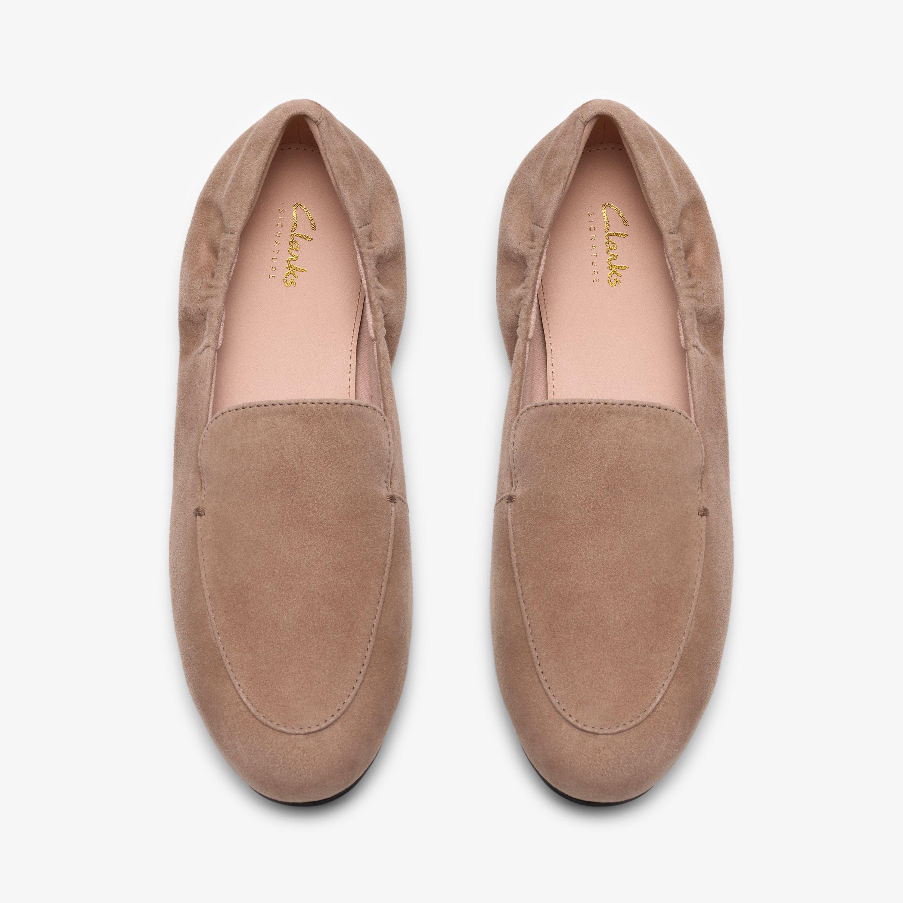 Womens Tamna Pure Mushroom Suede Loafers, Slip Ons | Clarks UK