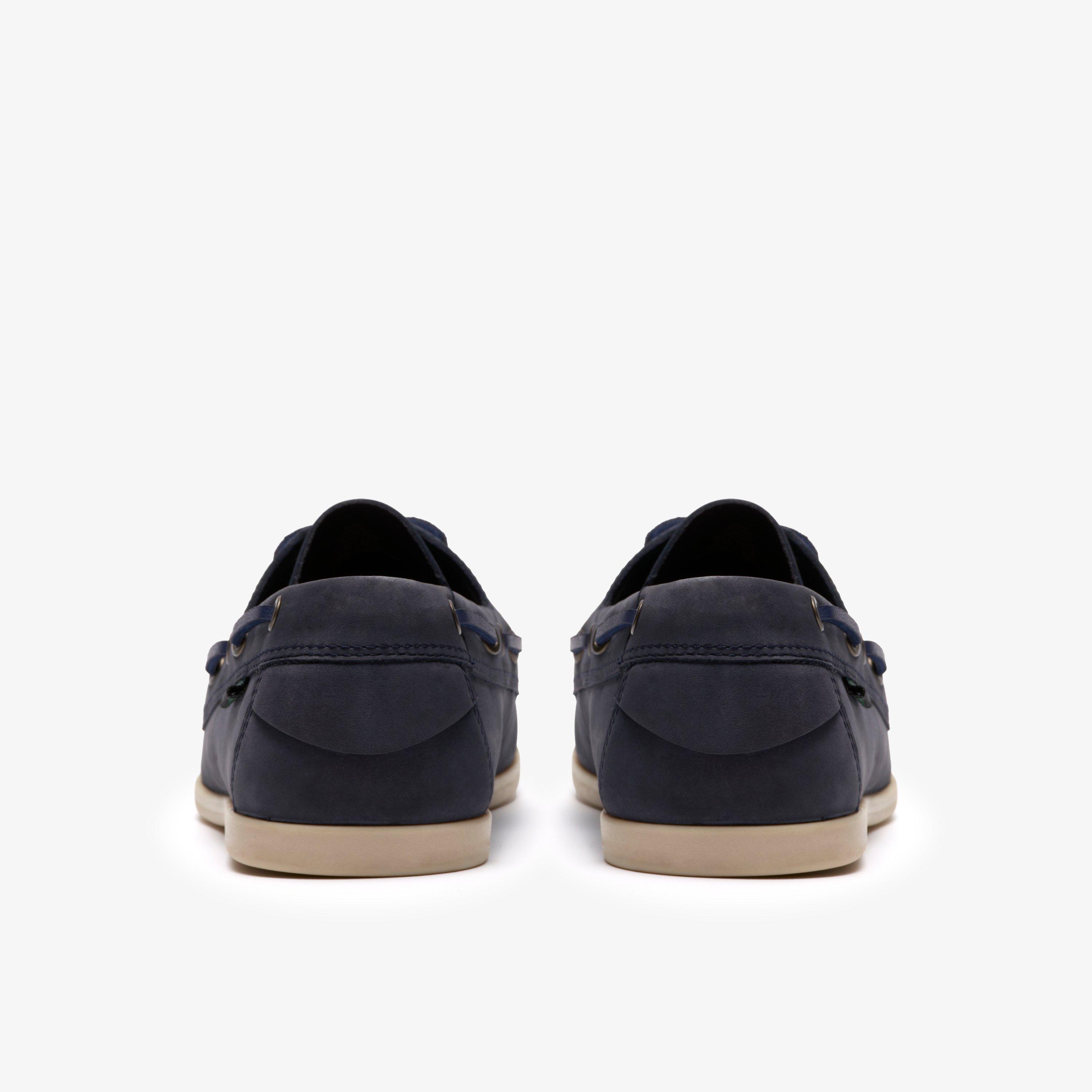 Mens Charmouth Lace Navy Nubuck Boat Shoes | Clarks