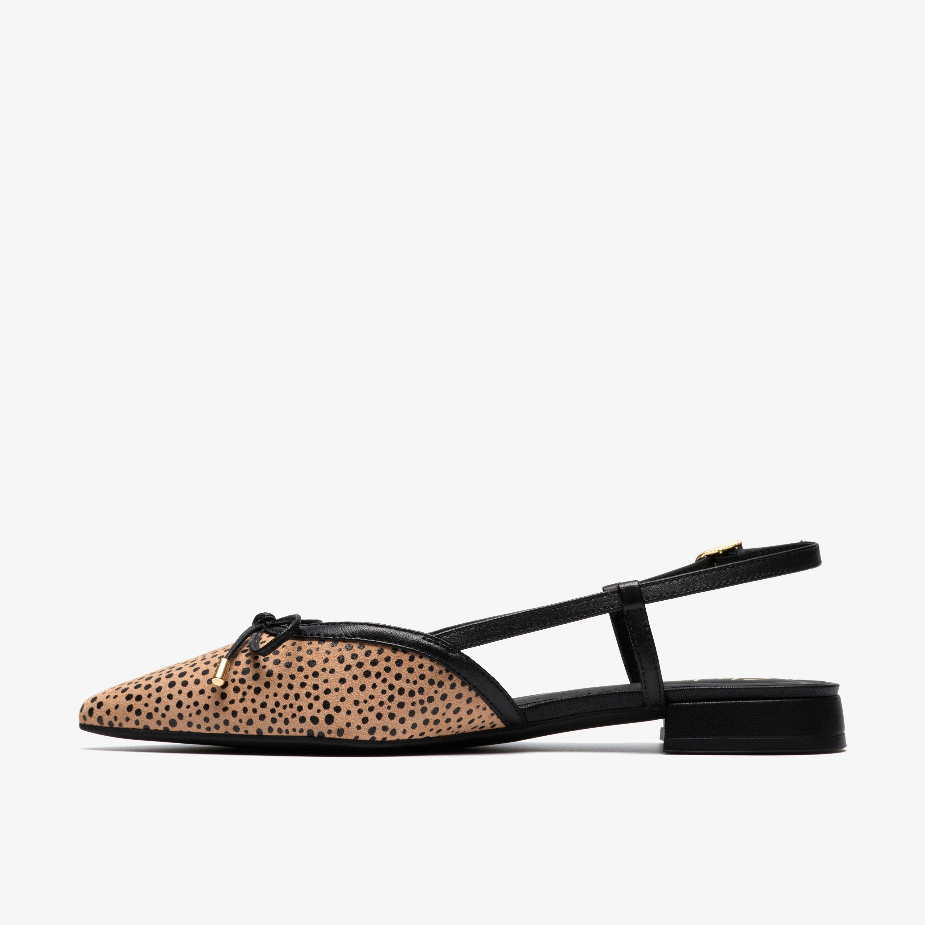Womens Sensa15 Bow Animal Print Shoes Court Shoes, Sling Back | Clarks