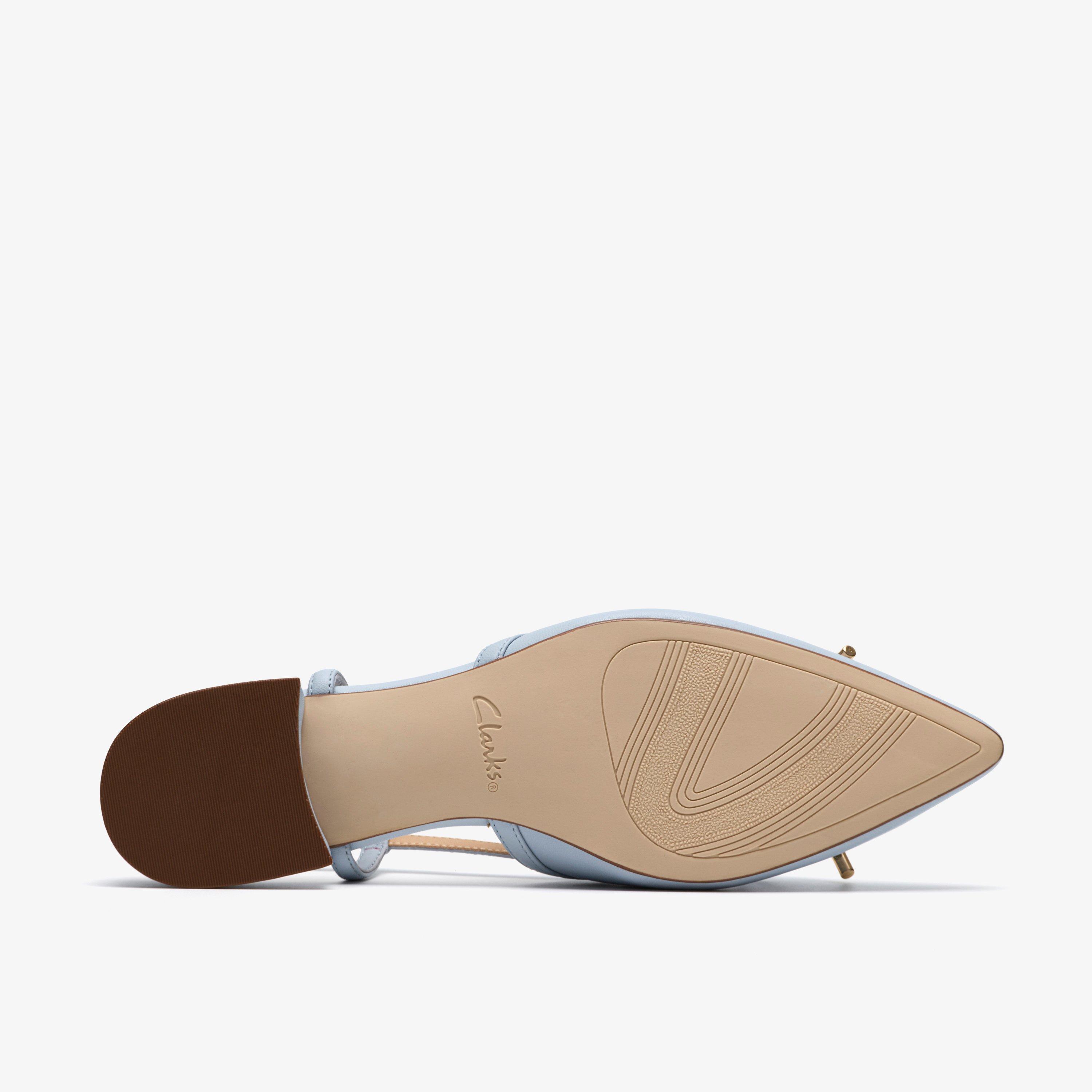 Womens Sensa15 Bow Light Blue Leather Shoes Court Shoes, Sling Back ...