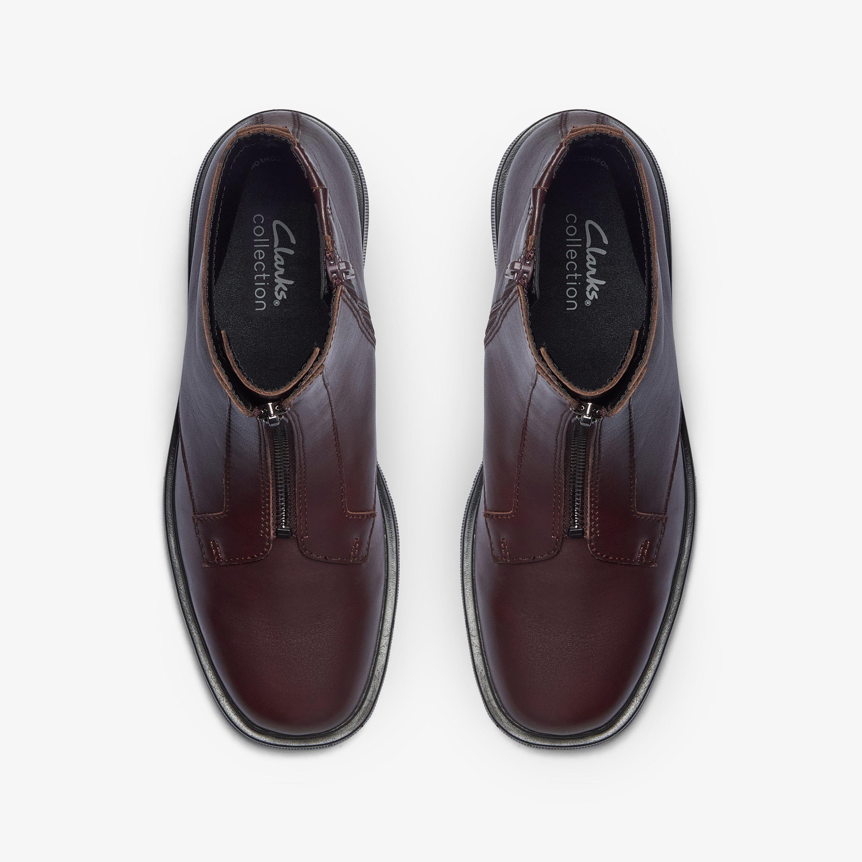 Womens Lauryl Zip Merlot Leather Ankle Boots Boots | Clarks UK