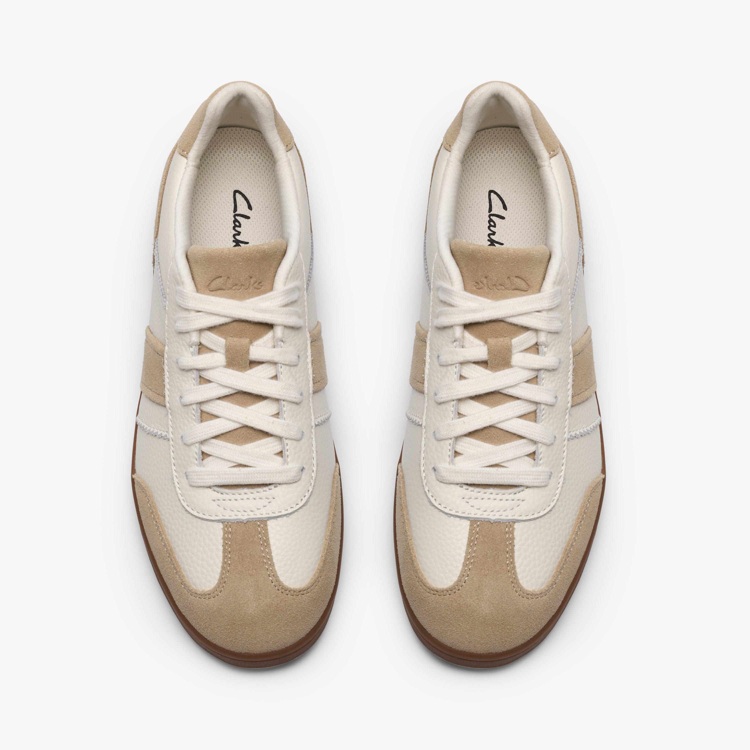 Zapatillas de cuero combinado blanco para mujeres Seco Speed | Clarks