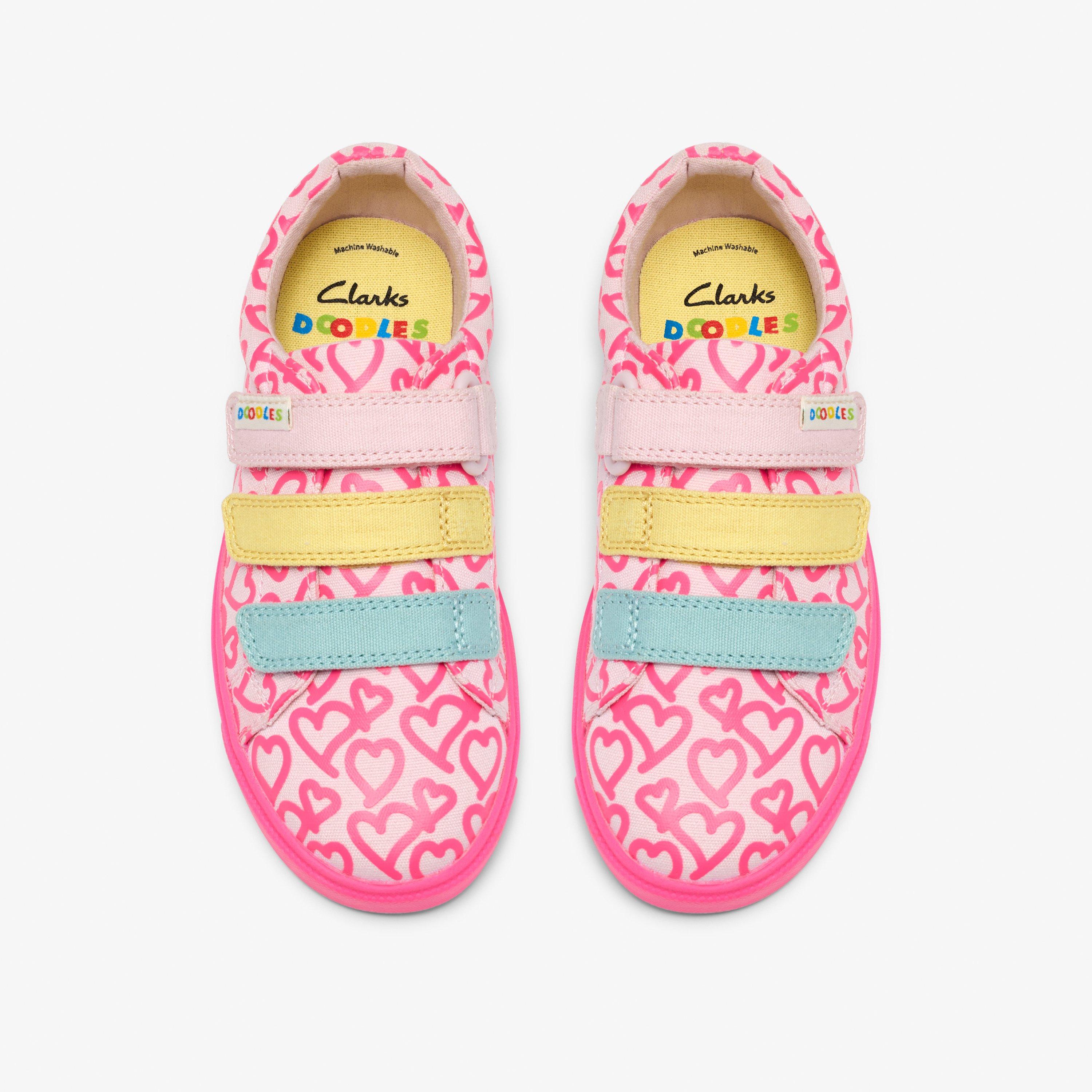 Girls City Lane Kid Pink Combination Canvas, Trainers | Clarks UK