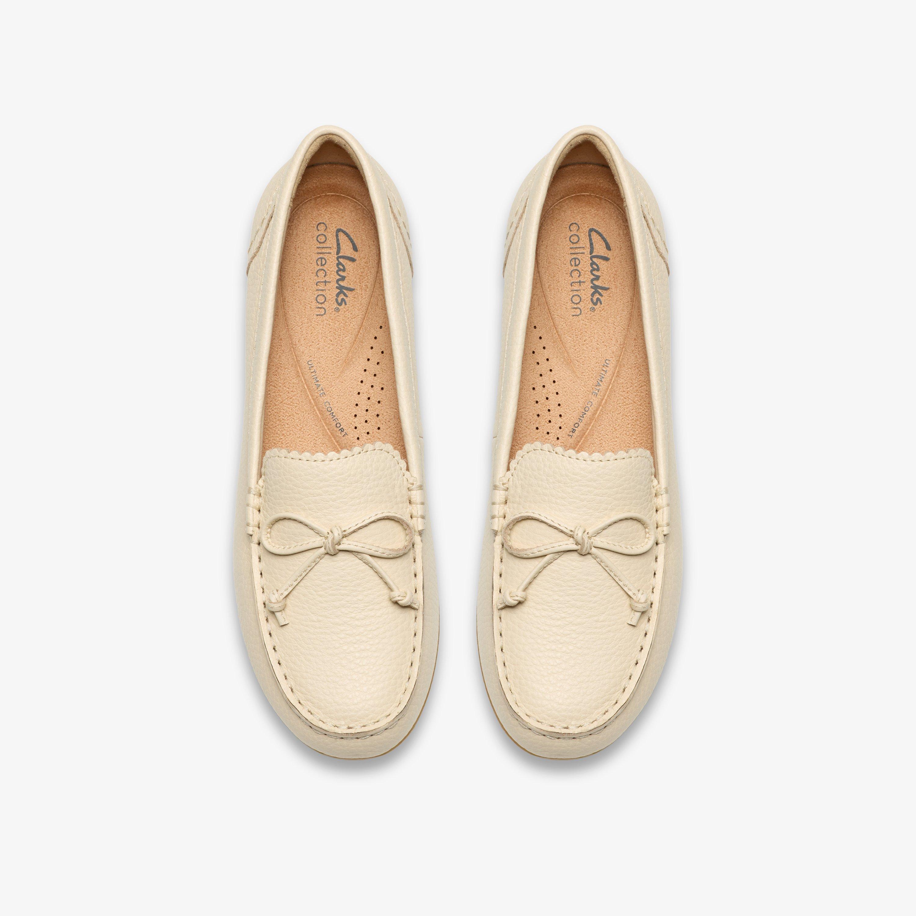 Womens Elliotte Sail Cream Leather Loafers, Slip Ons, Moccasins | Clarks UK