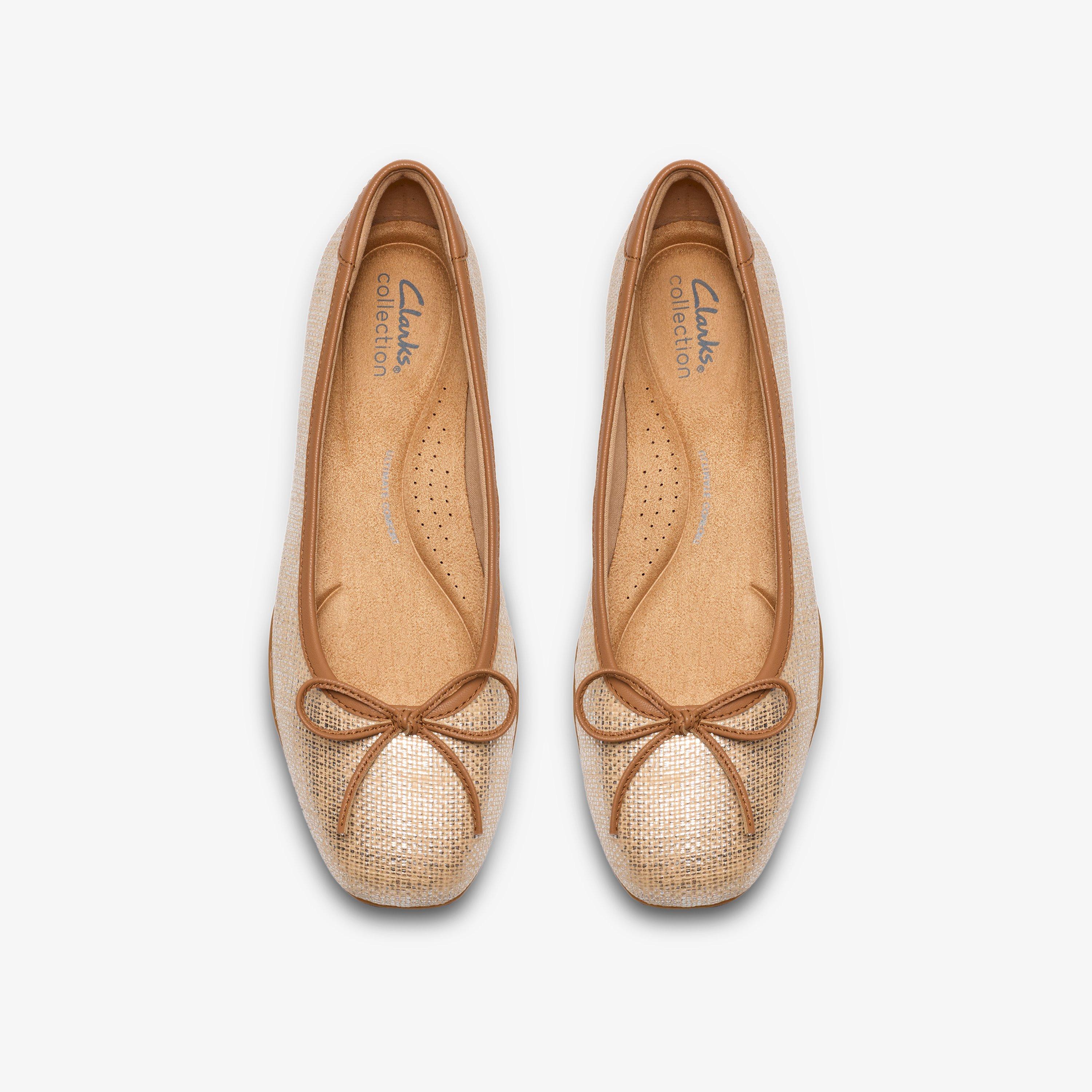 Womens Jazmynn Bow Tan Interest Slip Ons, Ballet Pumps | Clarks Outlet