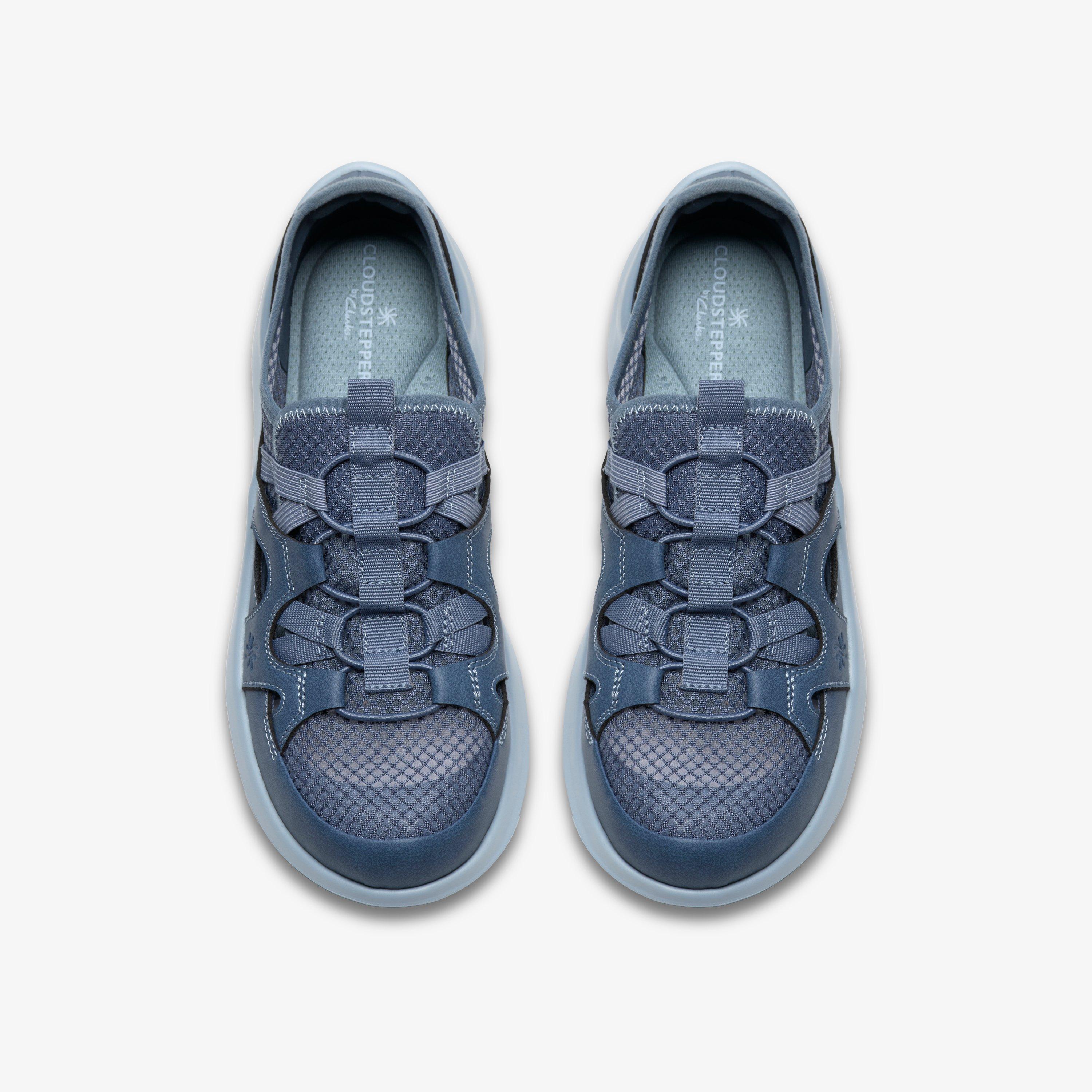 Womens Solevana Step Blue Grey Slip-Ons | Clarks