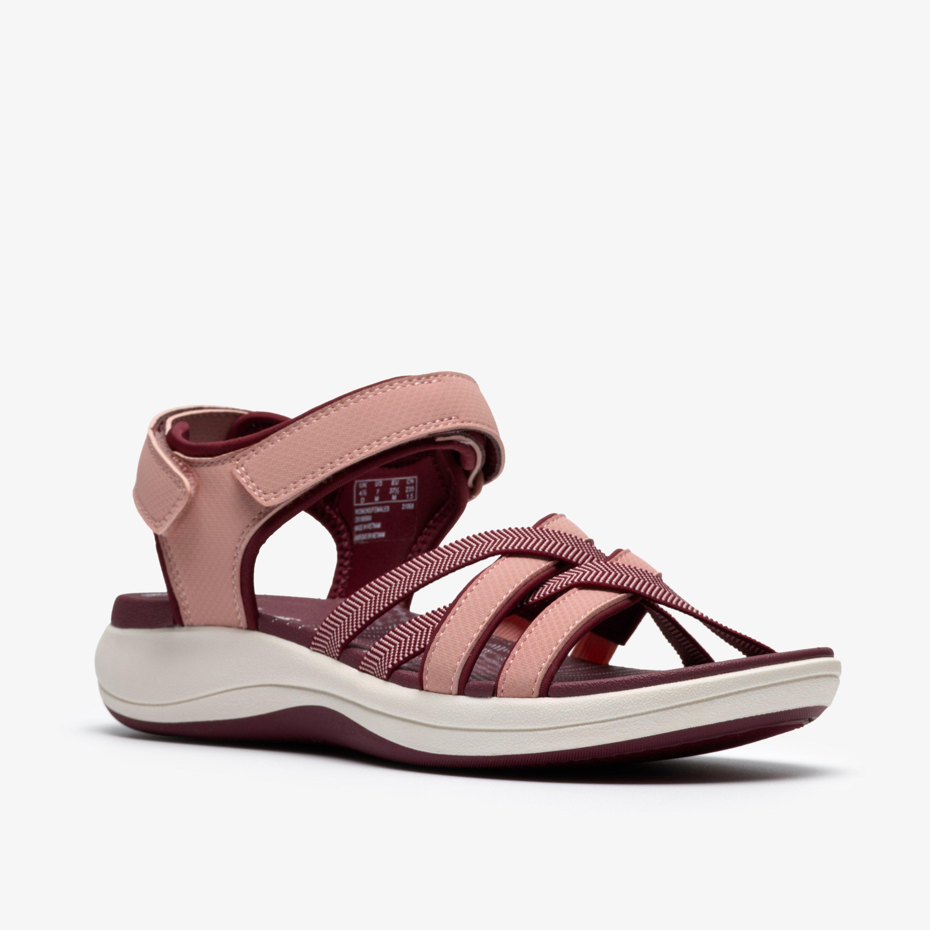 Womens Mira Shore Maroon Strappy Sandals | Clarks