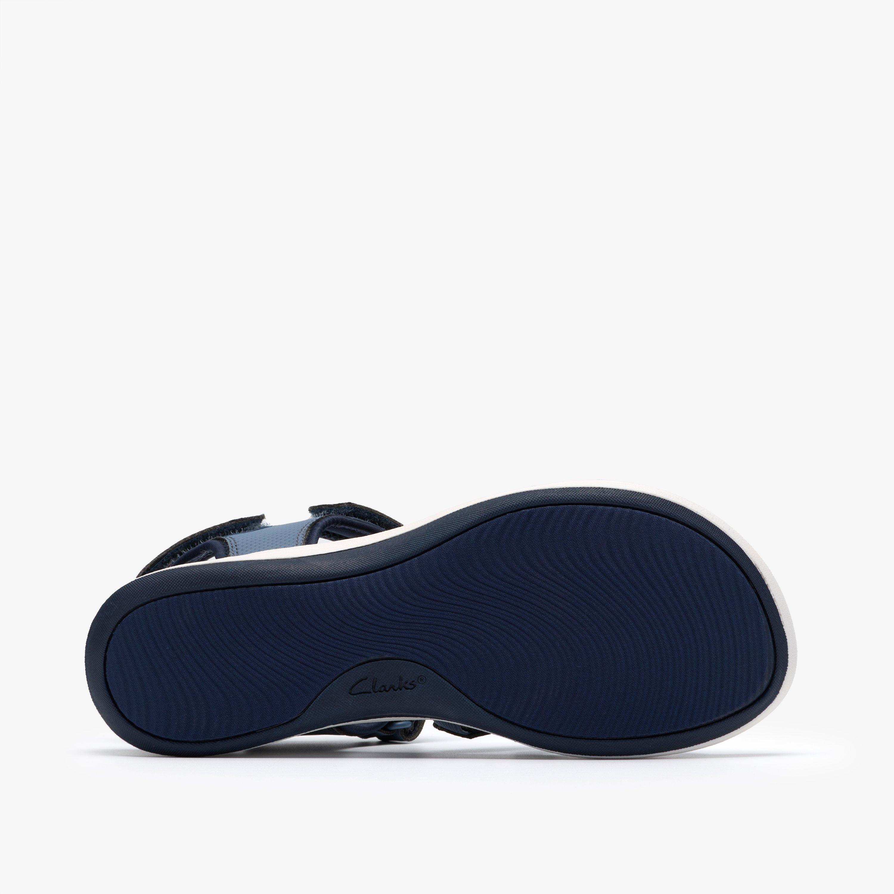 Womens Mira Shore Navy Strappy Sandals | Clarks