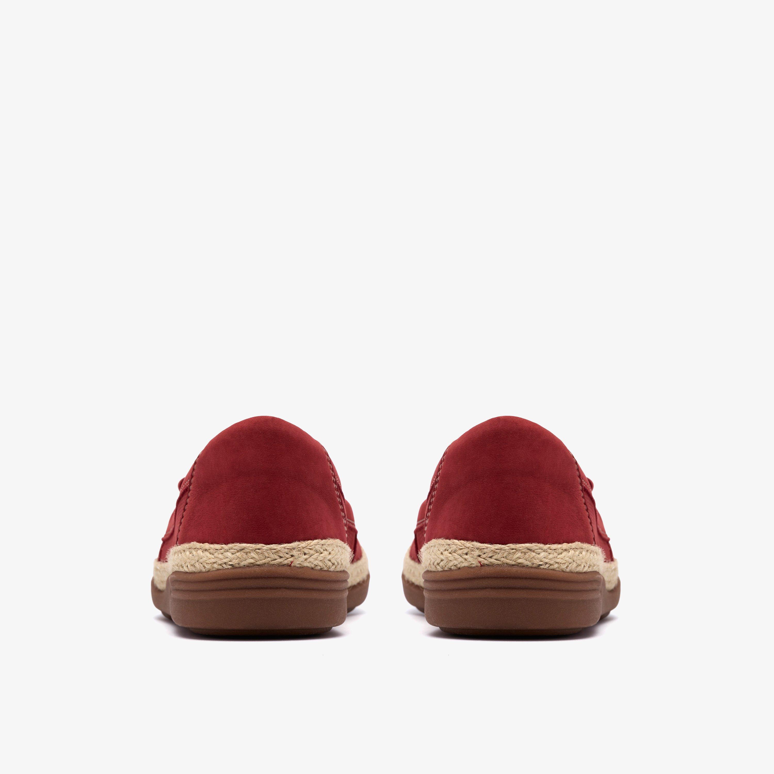 Womens Elaina Milly Red Nubuck Loafers, Slip Ons | Clarks Outlet