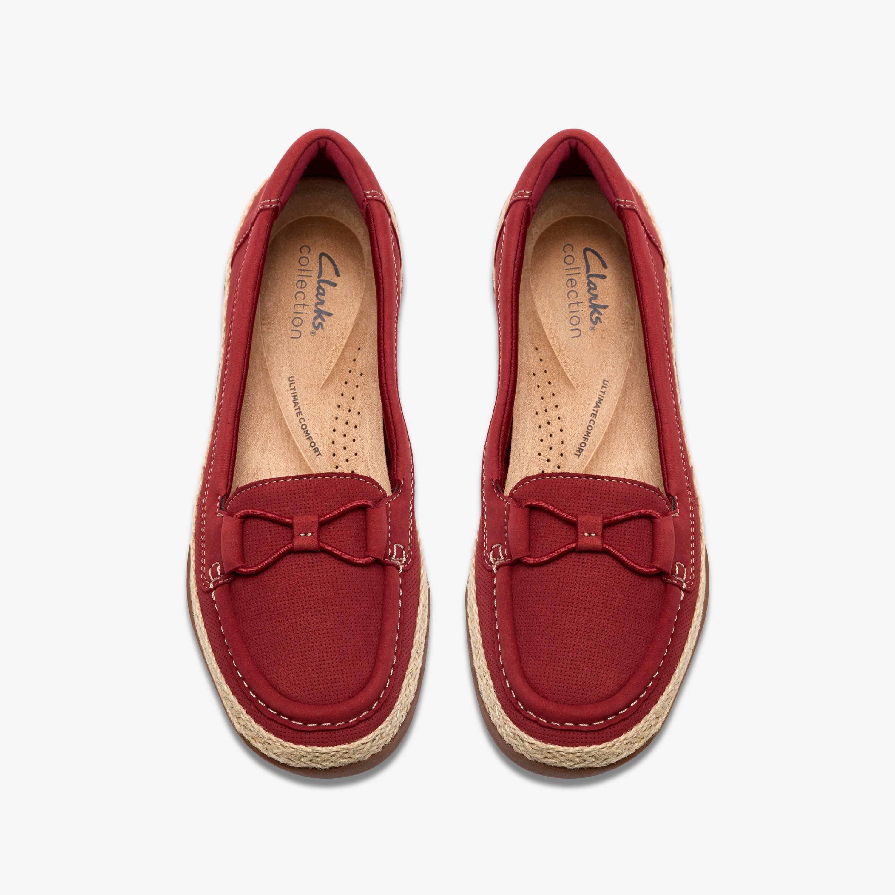 Womens Elaina Milly Red Nubuck Loafers, Slip Ons | Clarks Outlet