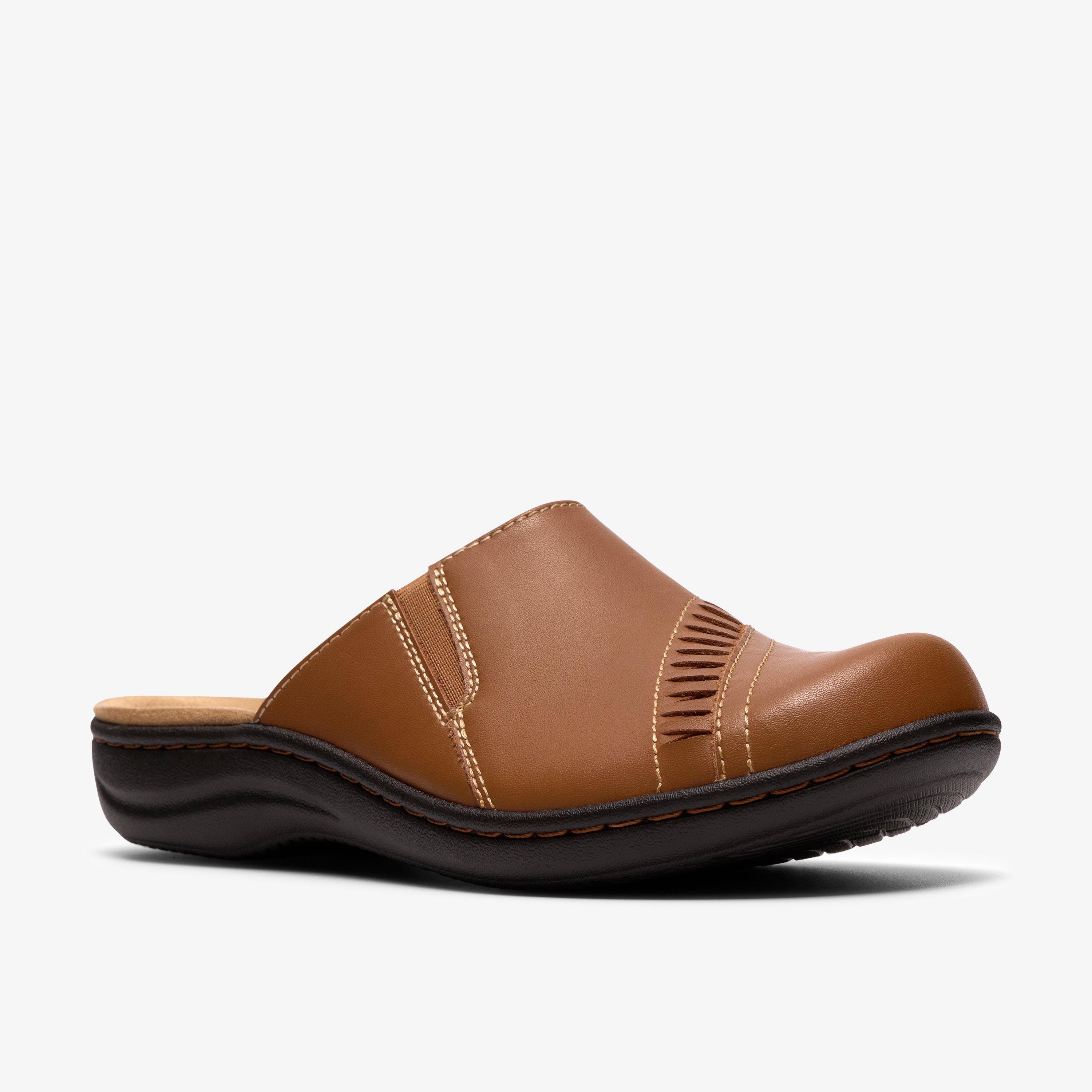 Womens Laurieann Lux Tan Leather Clogs & Mules | Clarks
