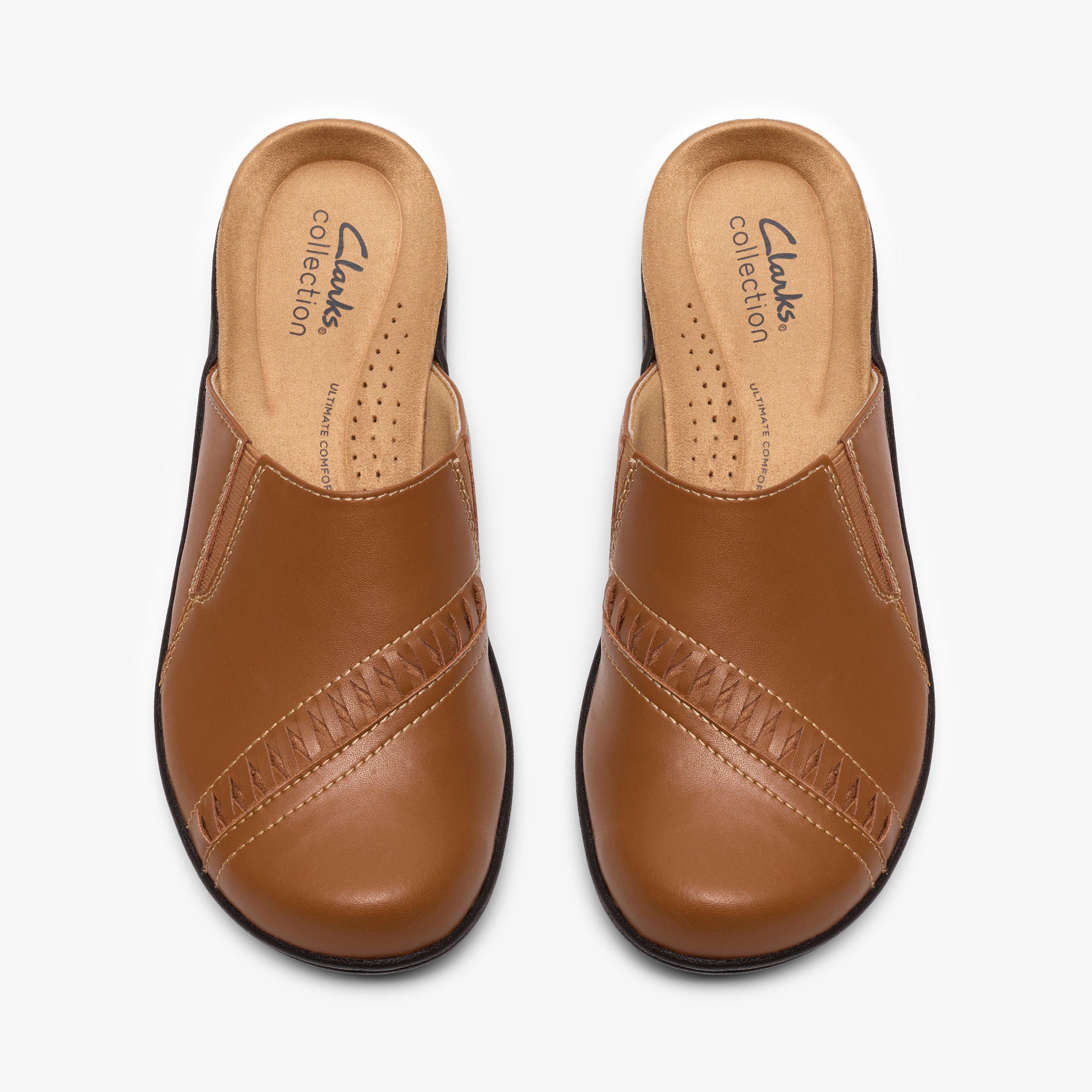 Womens Laurieann Lux Tan Leather Clogs & Mules | Clarks