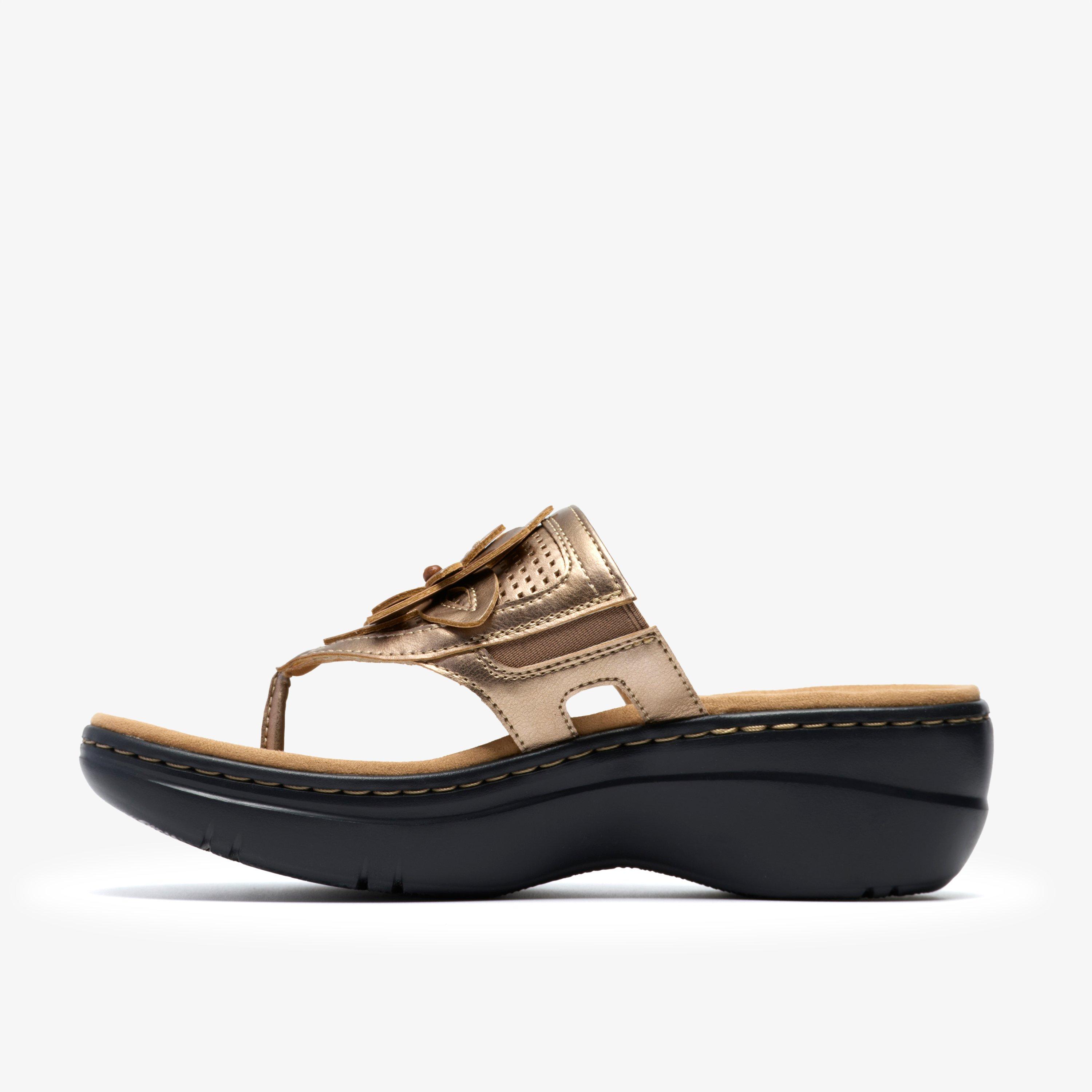 Womens Merliah2 Kyla Gold Metallic Wedges | Clarks