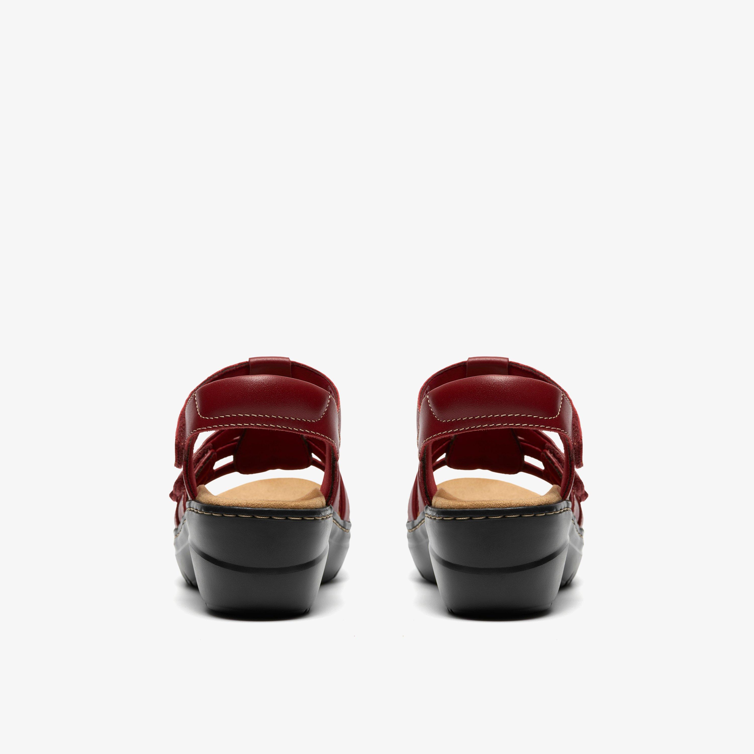 Womens Merliah2 Ruby Red Leather Wedges | Clarks