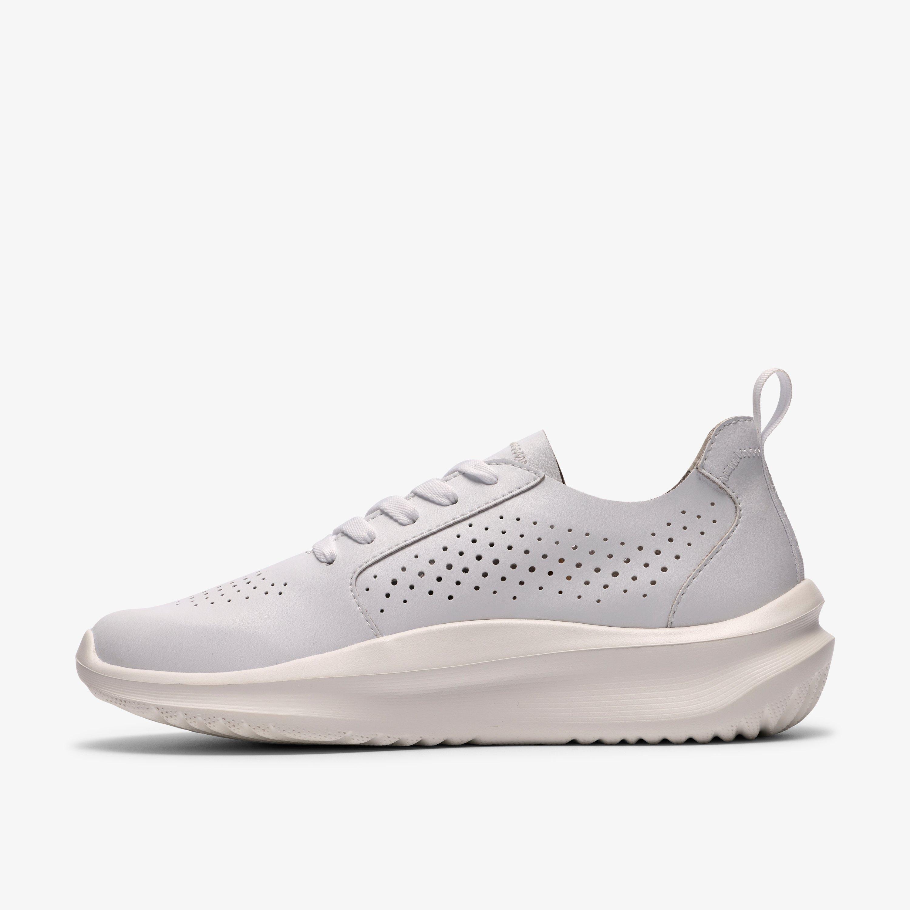 Womens Solevana Style White Leather Sneakers | Clarks
