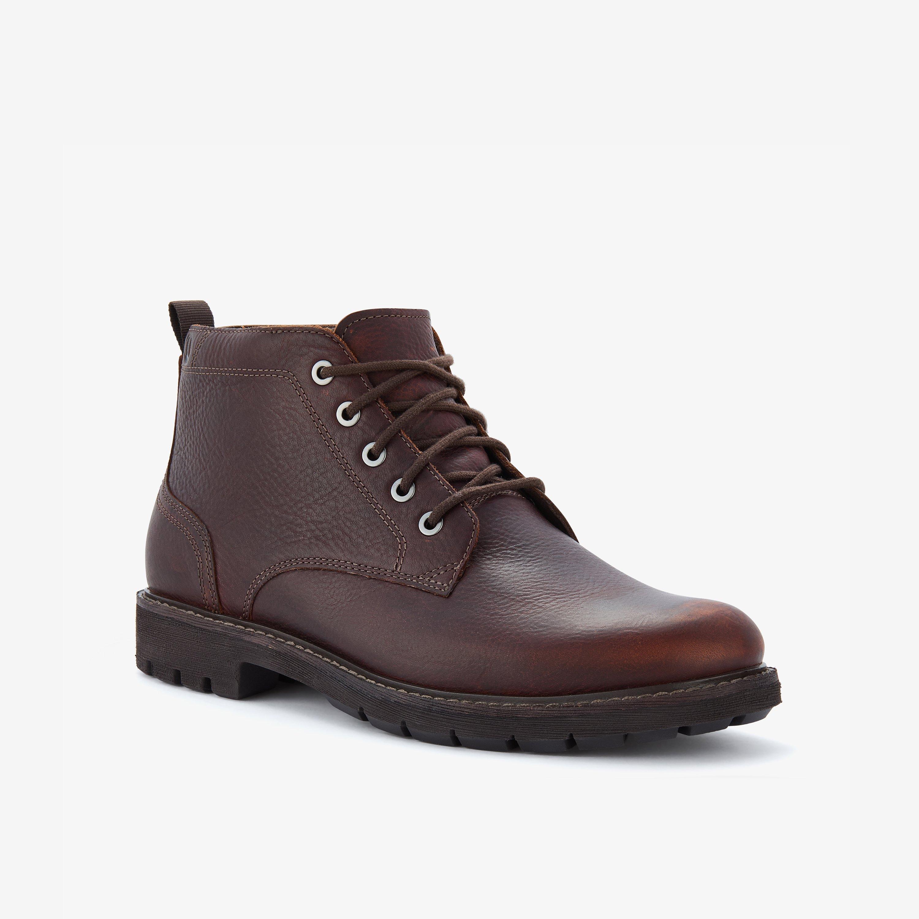 Mens Batcombe Mix Dark Brown Leather Ankle Boots Boots | Clarks IE