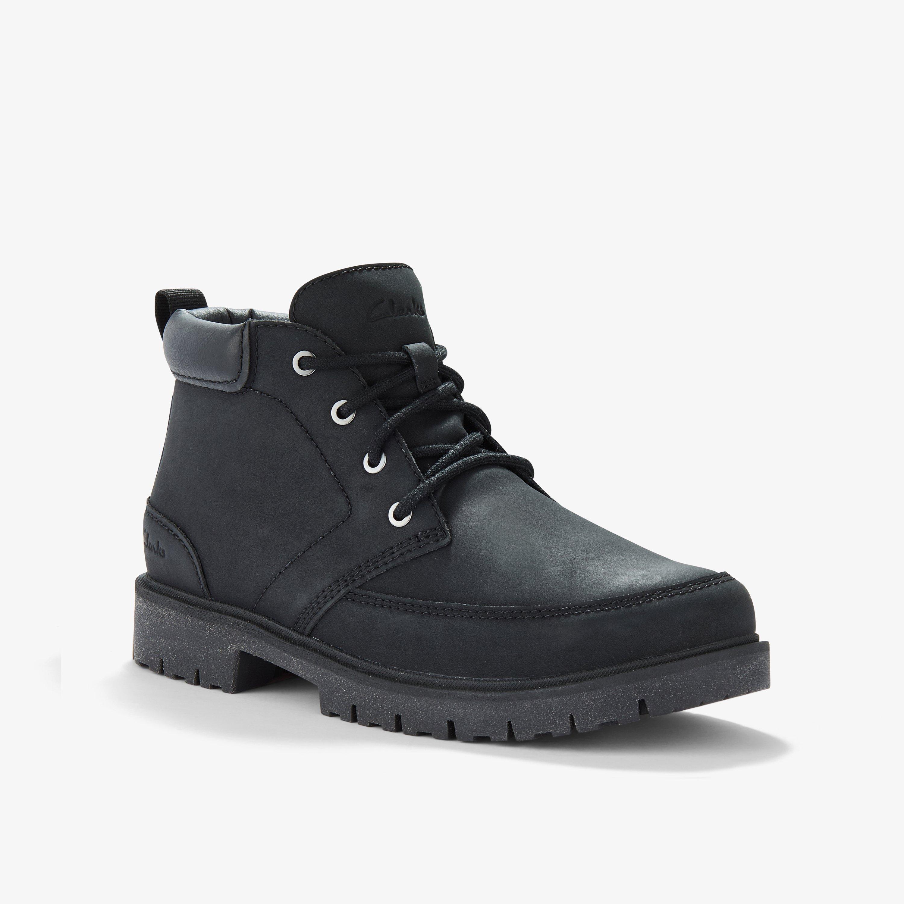 Mens Rossdale Mid Black Ankle Boots Boots | Clarks UK