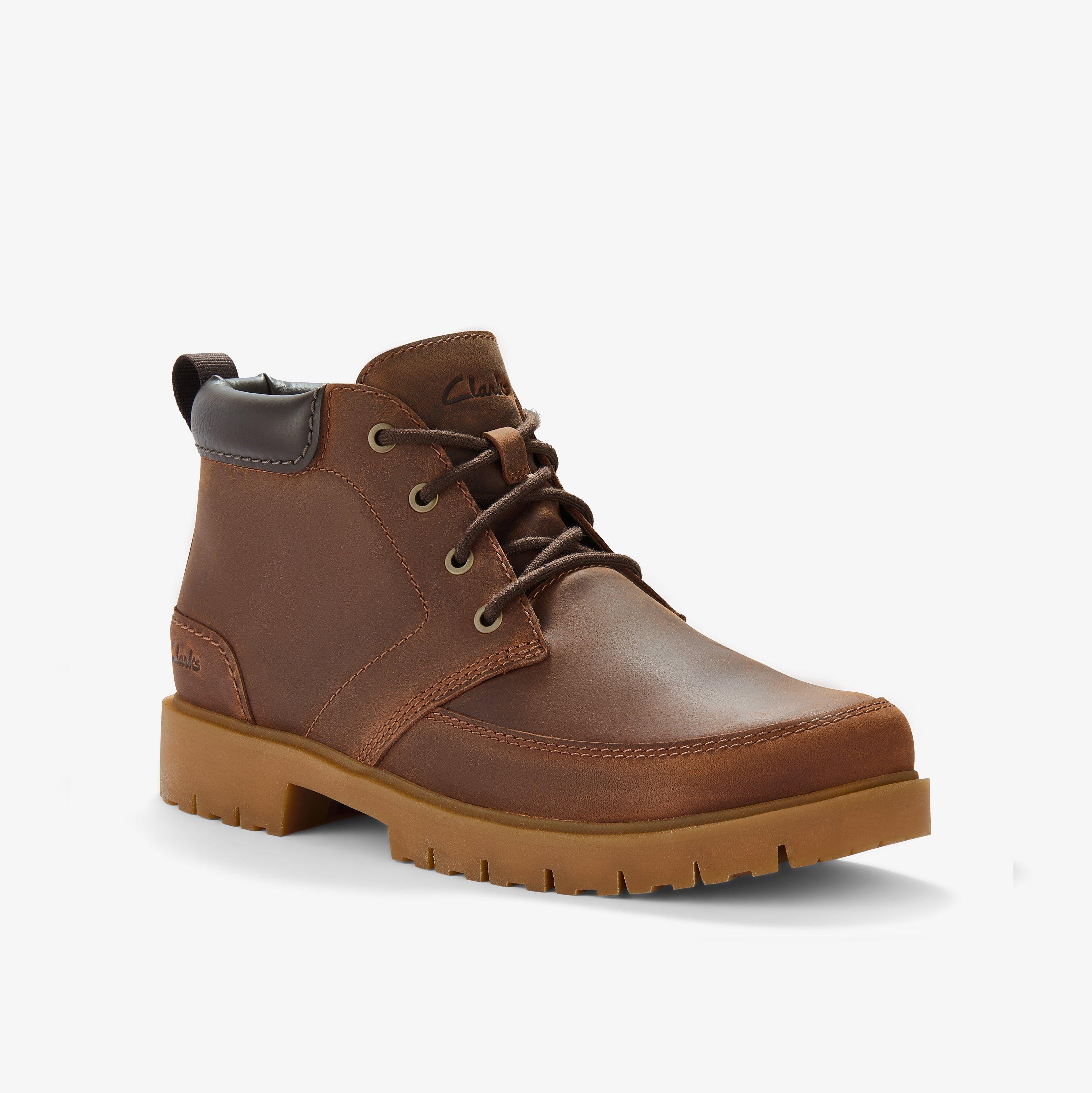 Mens Rossdale Mid Brown Ankle Boots Boots | Clarks UK