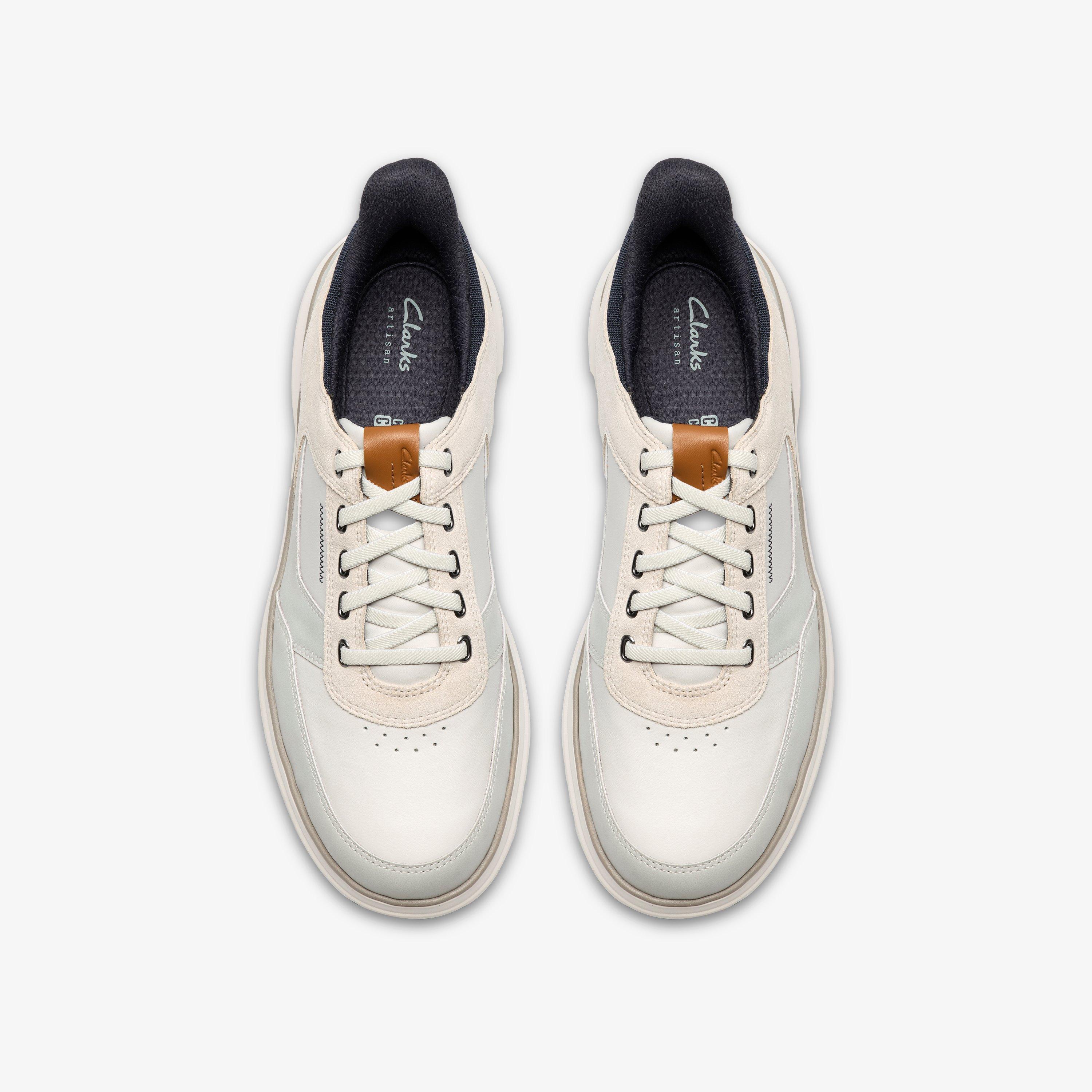 Mens Mullan Easy White Combination Lace Up Shoes | Clarks