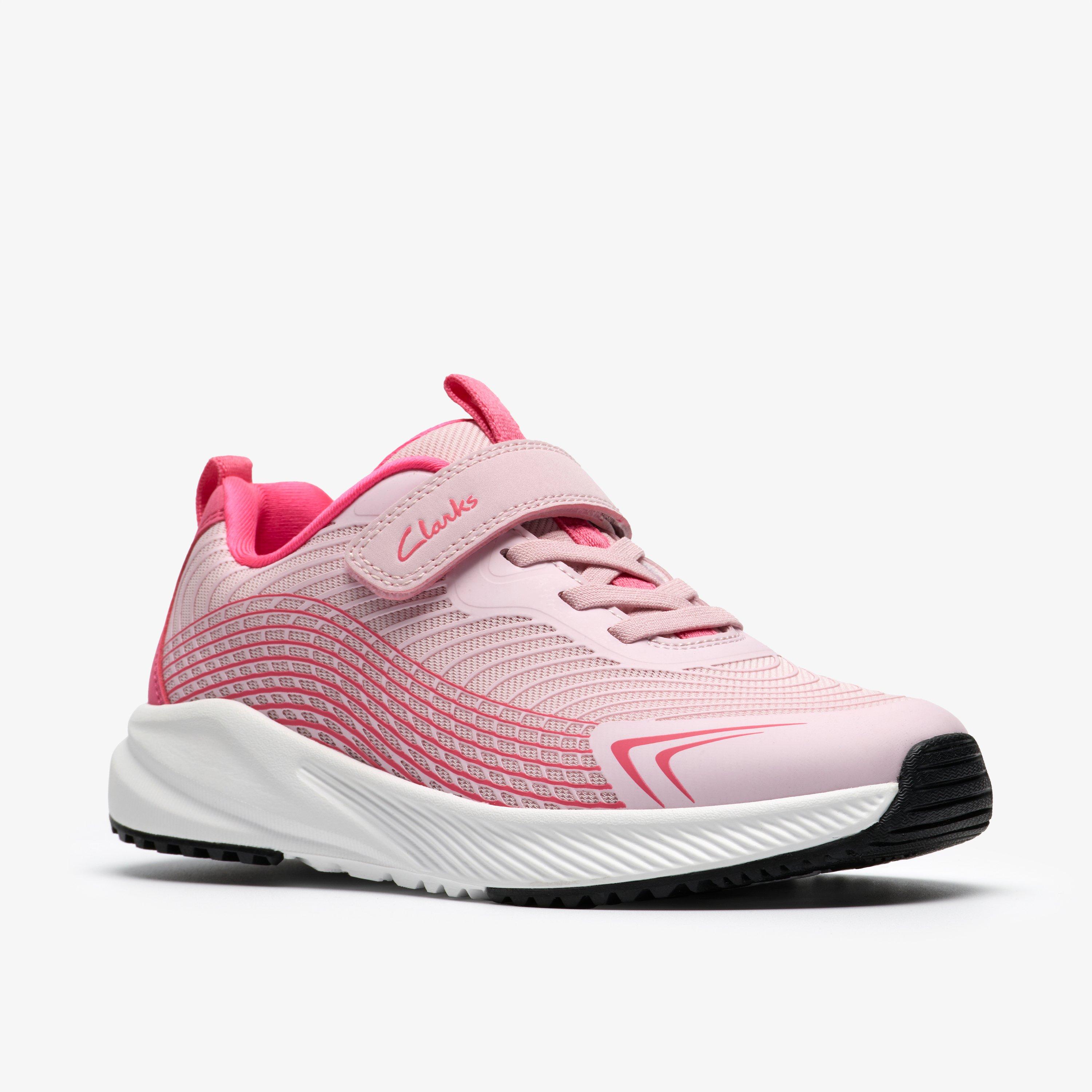 Girls Deyes Dash Kid Pink Combination Trainers | Clarks Outlet