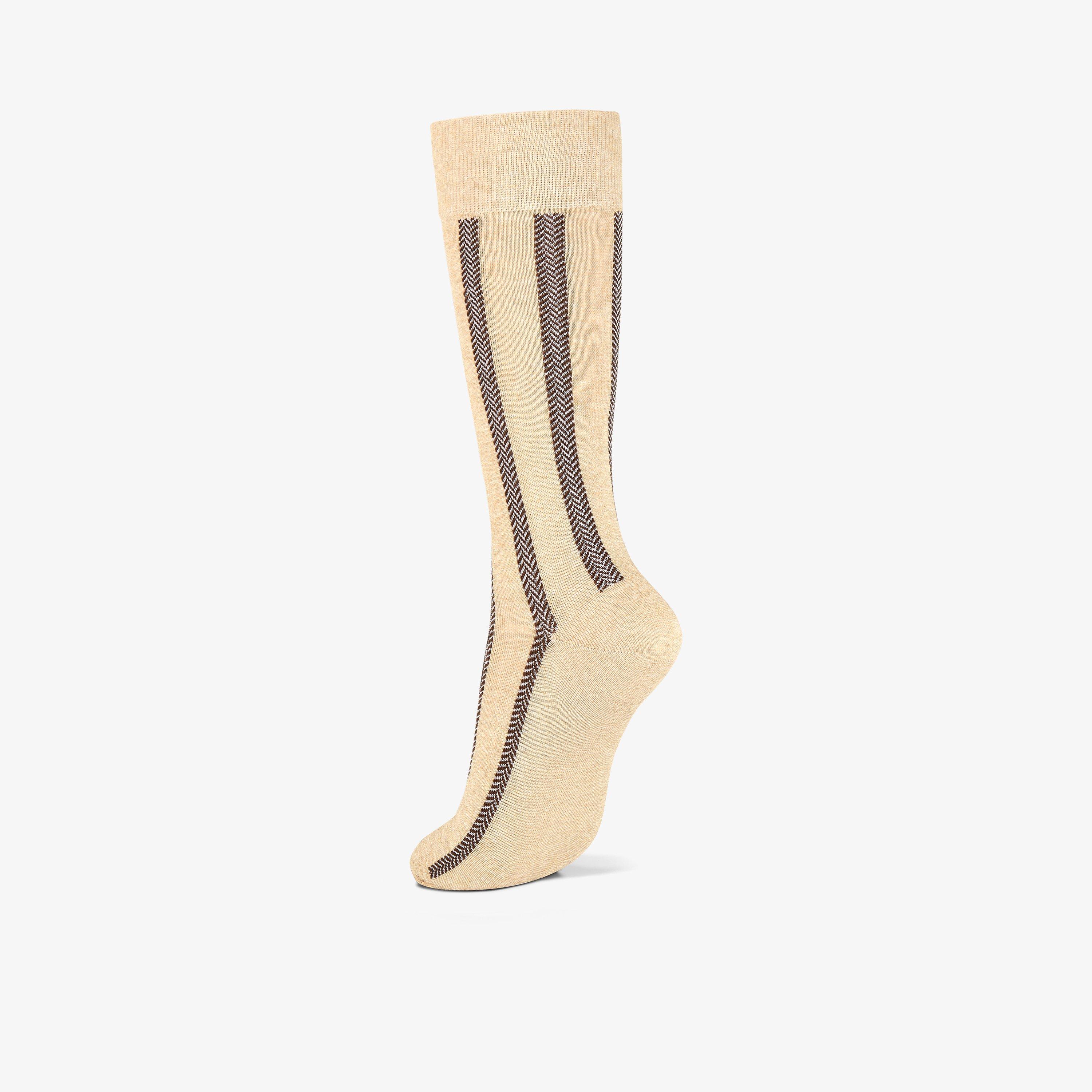 Mens Vertical ZigZag Khaki Socks | Clarks