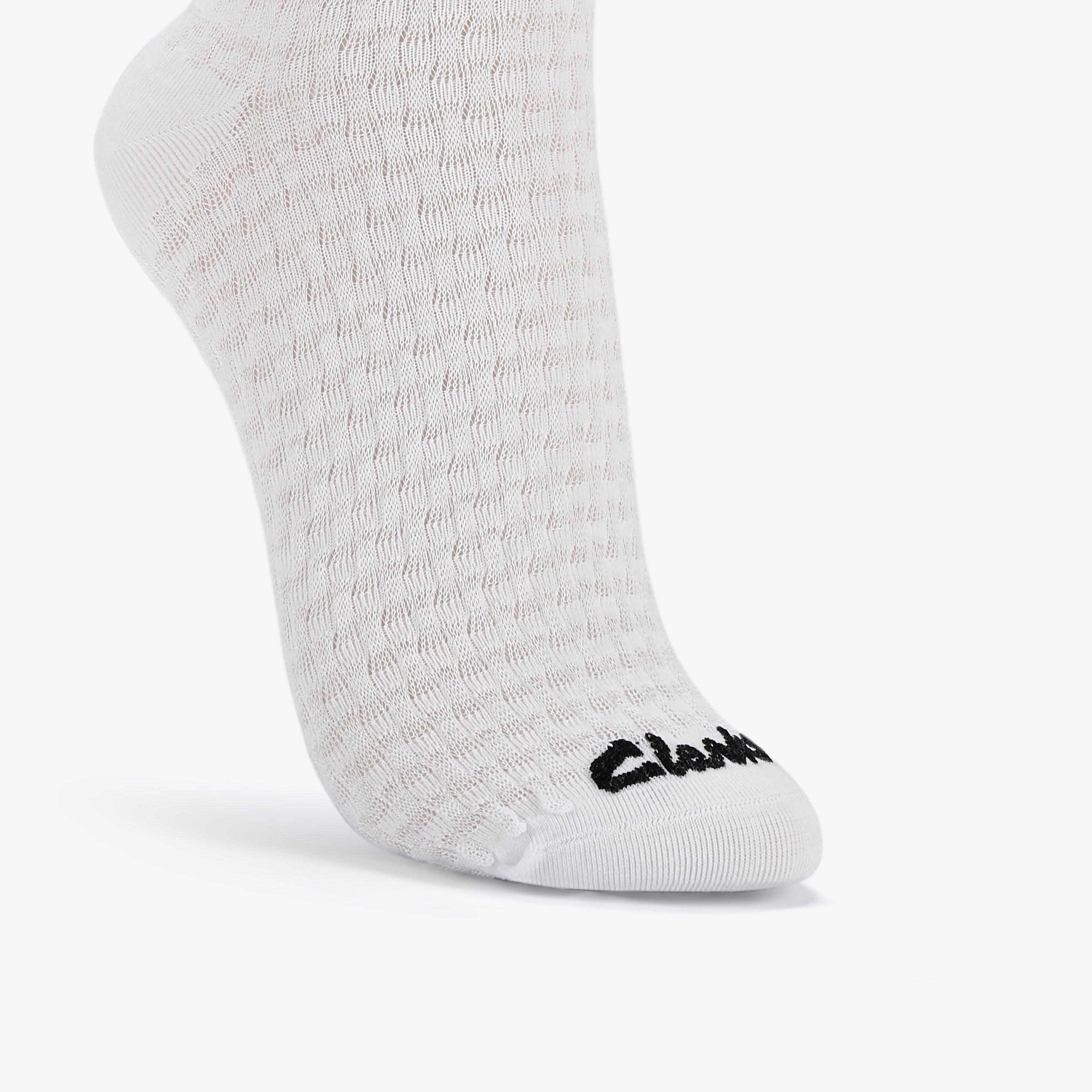 Womens Basket Weave Crew White Socks | Clarks US
