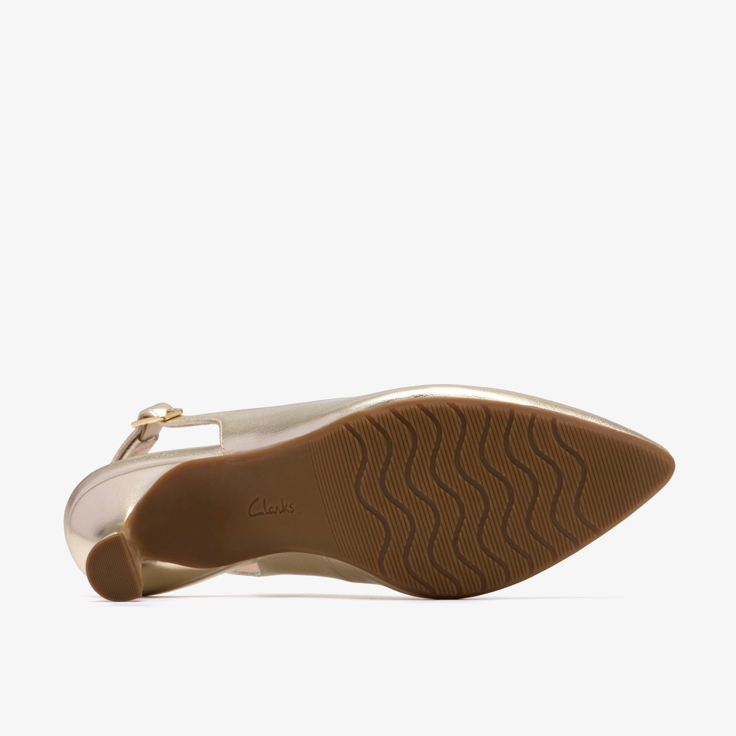 Womens Kataleyna Step Gold Heels, Sling Back | Clarks Outlet