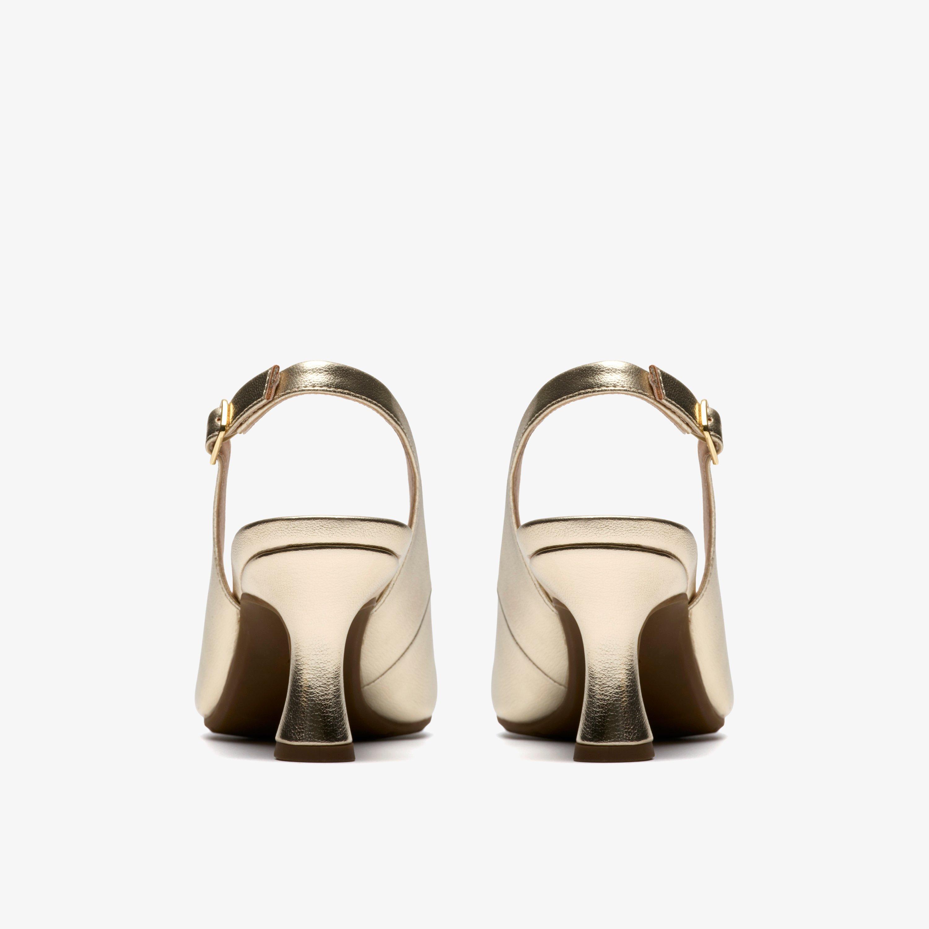 Womens Kataleyna Step Gold Heels, Sling Back | Clarks Outlet