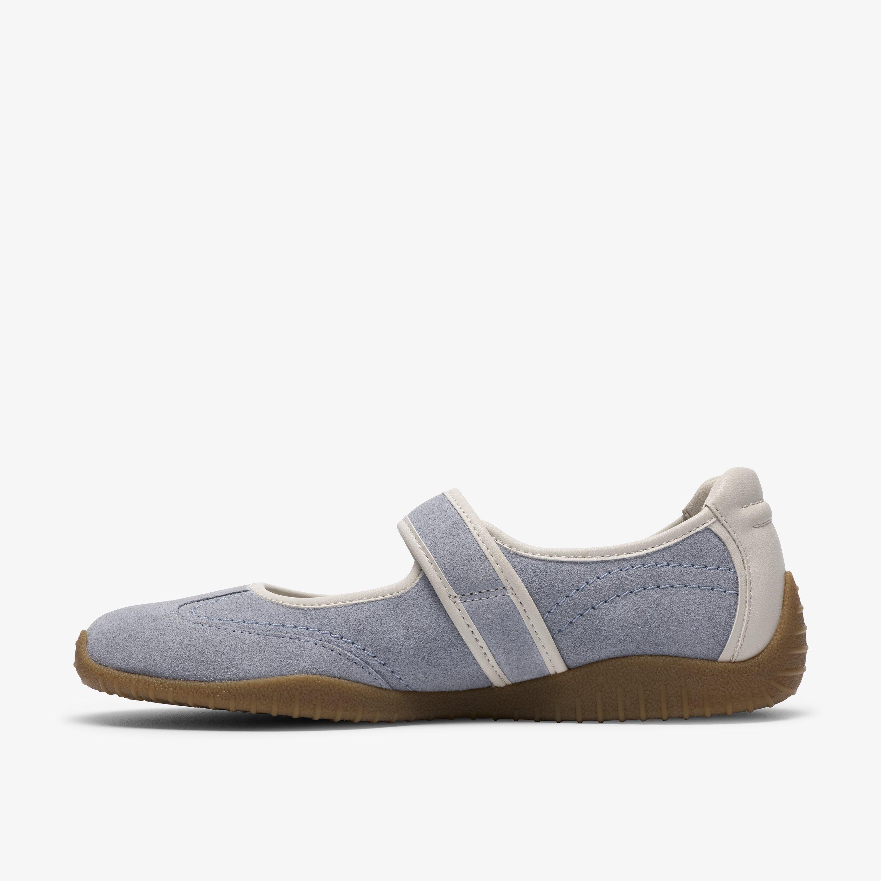 Womens Meridor Jane Light Blue Suede Mary Janes | Clarks