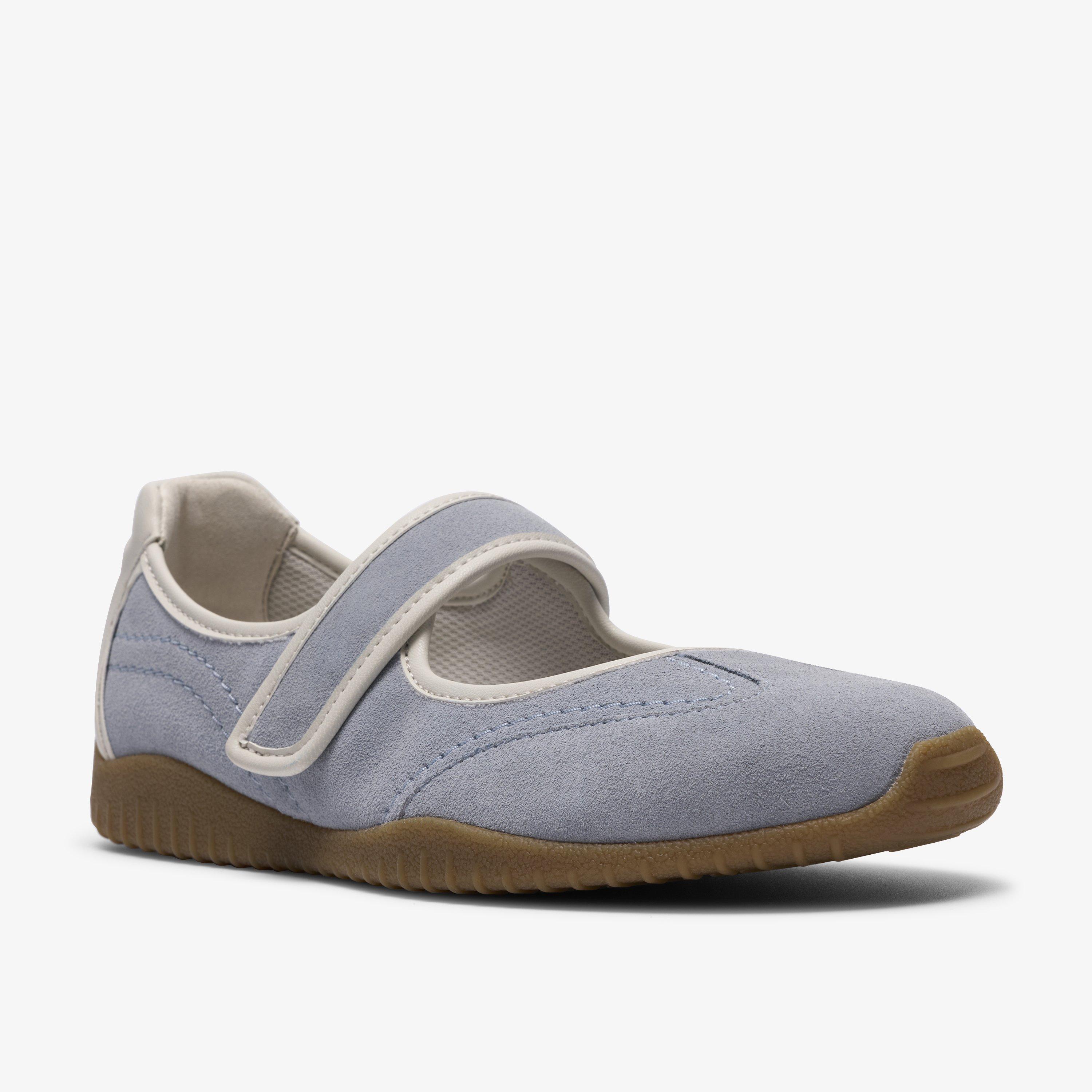 Womens Meridor Jane Light Blue Suede Mary Janes | Clarks