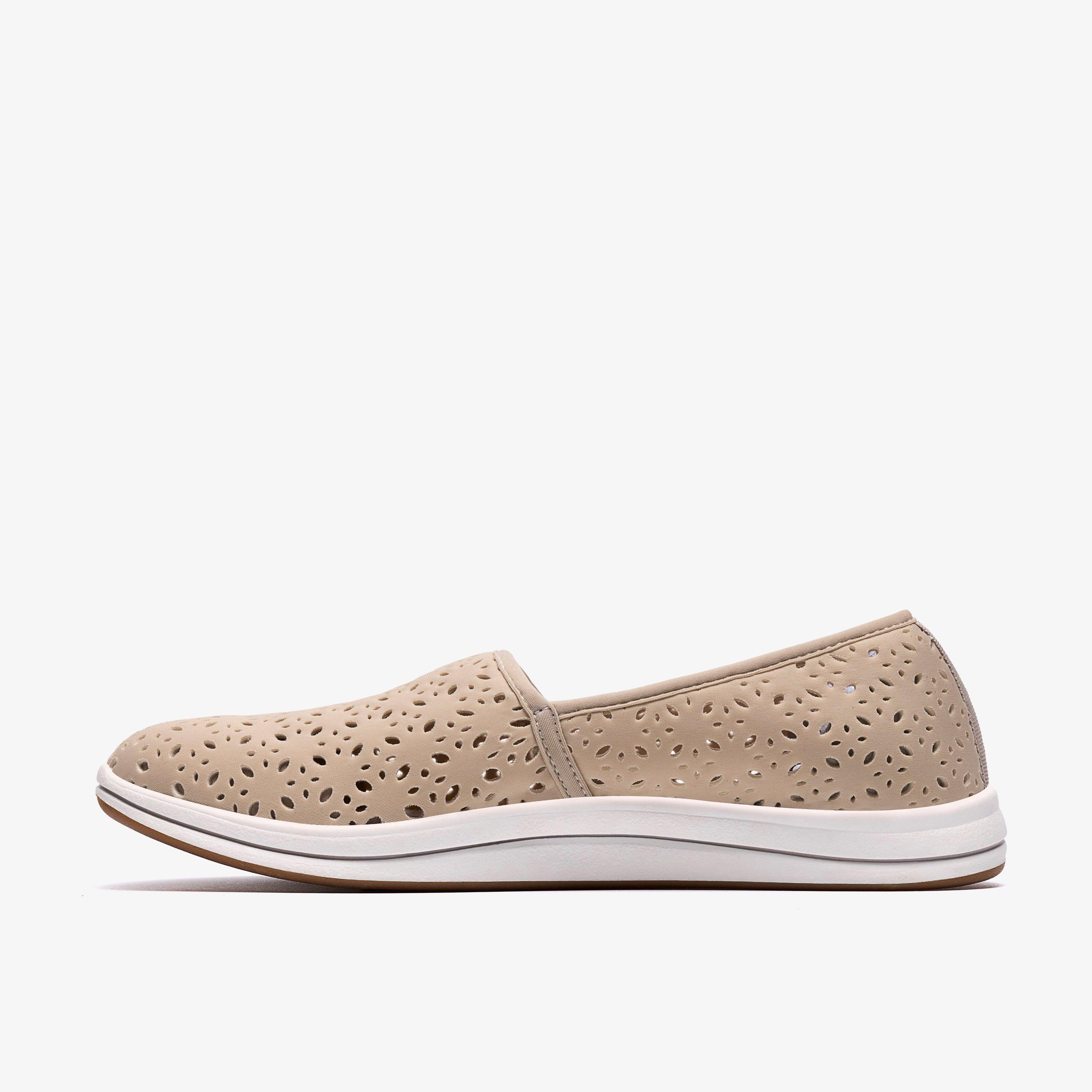 Womens Breeze Lily Light Taupe Slip Ons | Clarks