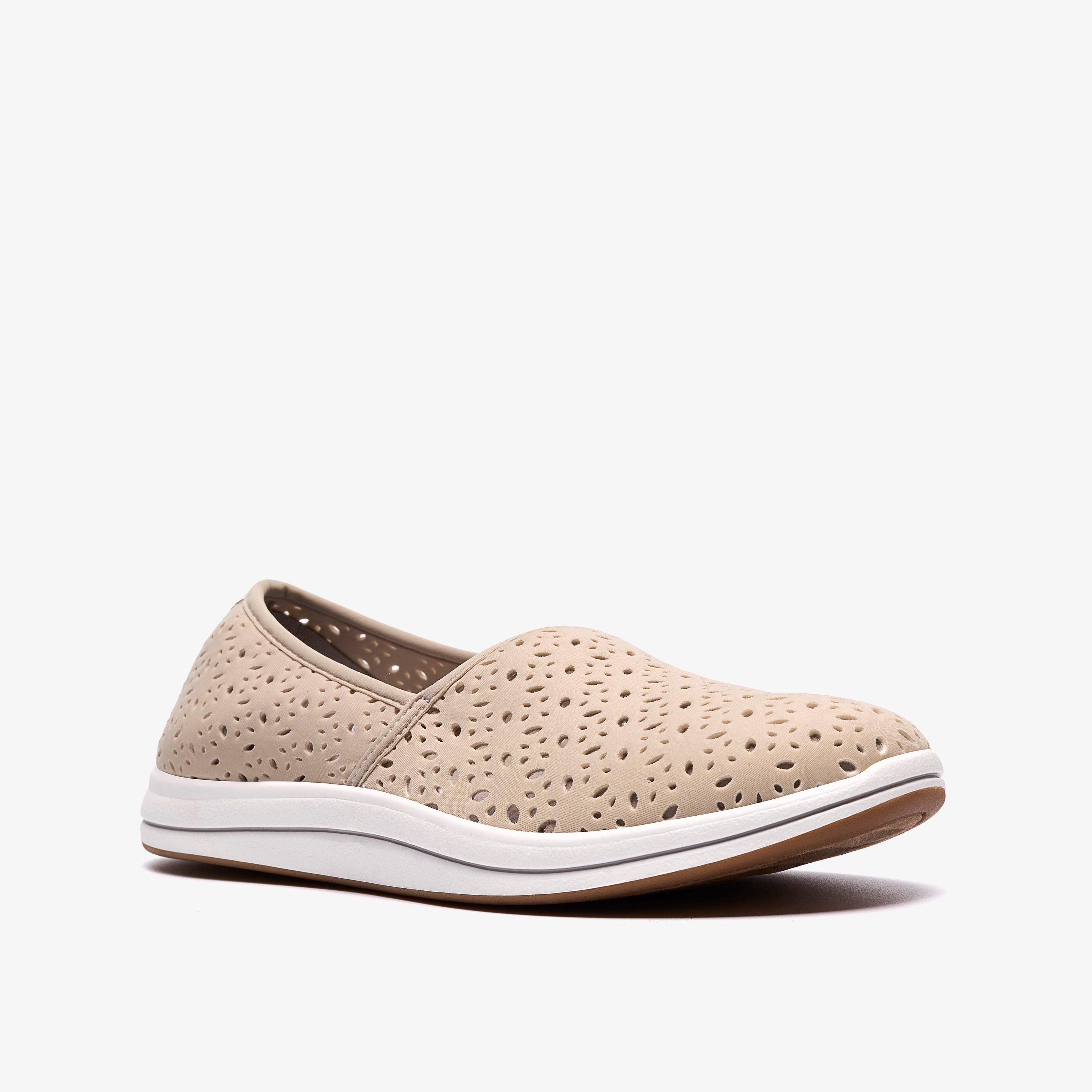 Womens Breeze Lily Light Taupe Slip Ons | Clarks