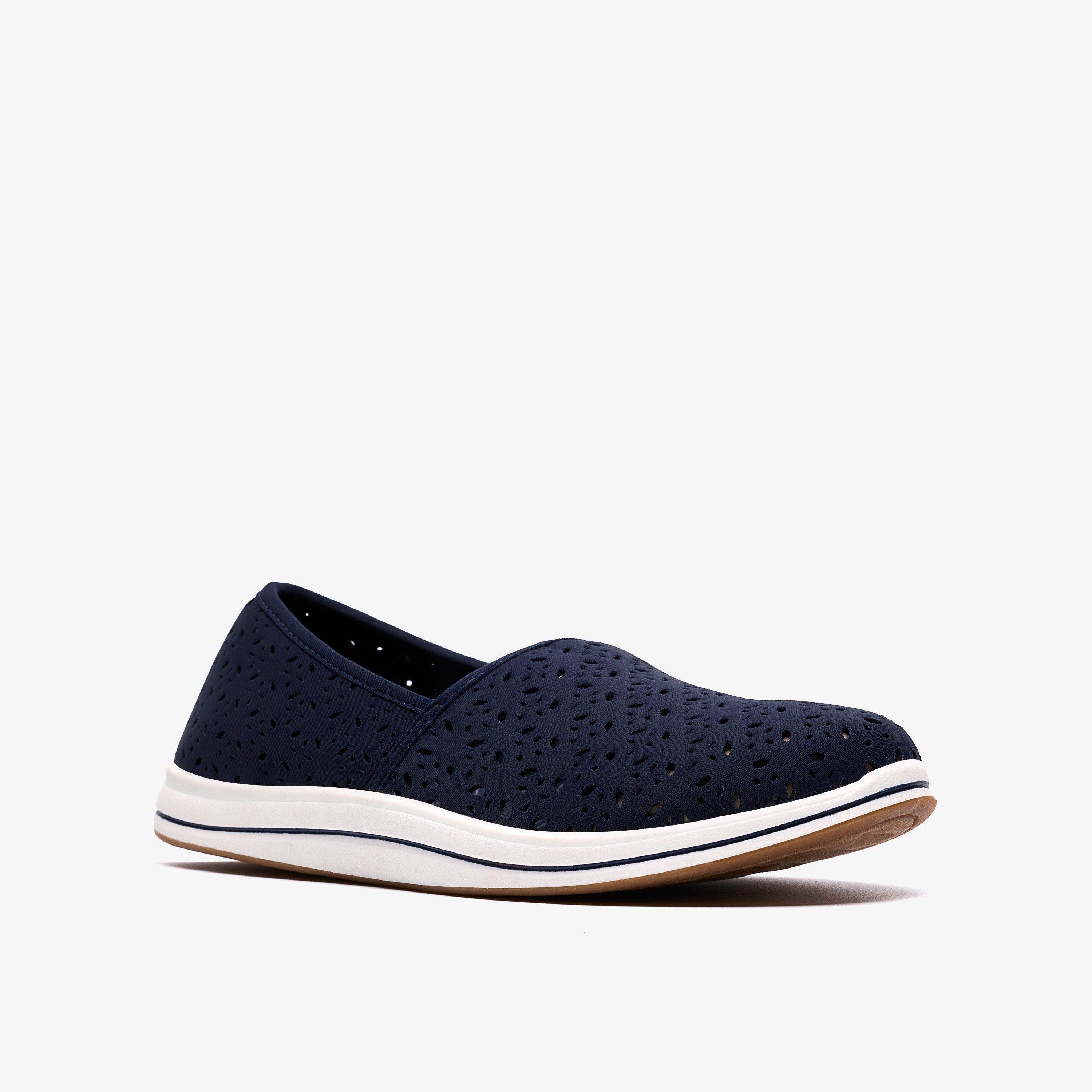 Womens Breeze Lily Navy Slip-Ons | Clarks