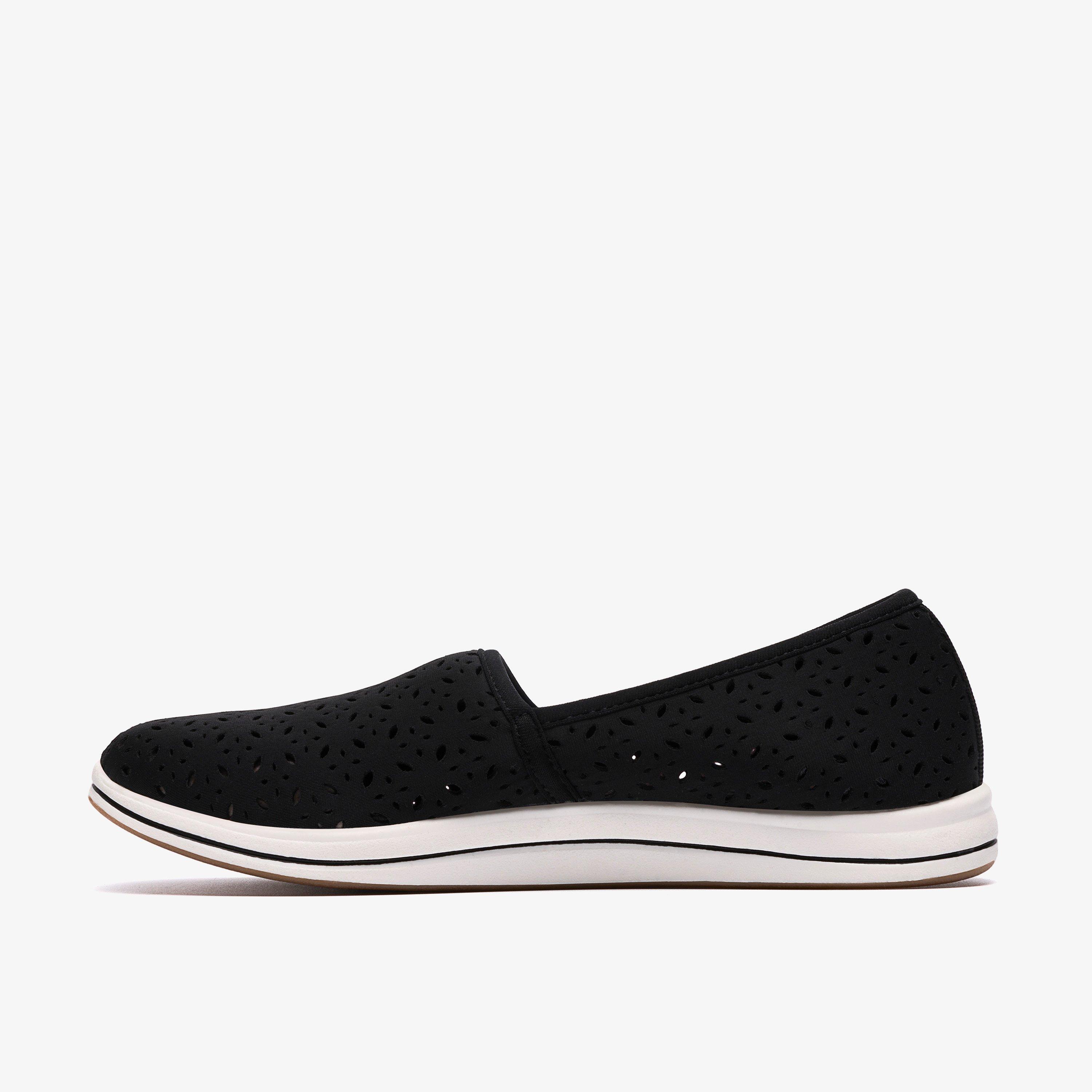 Womens Breeze Lily Black Slip-Ons | Clarks