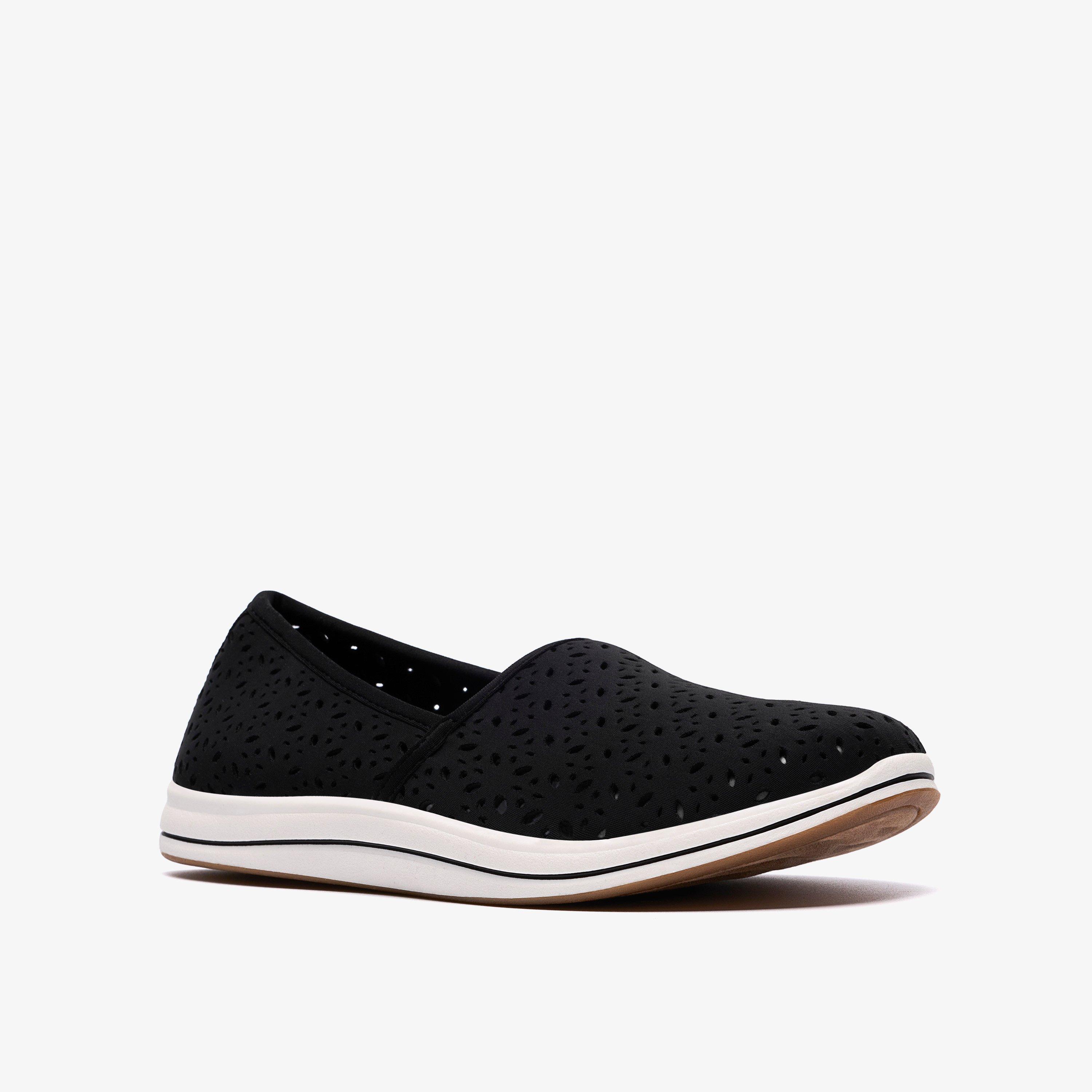 Womens Breeze Lily Black Slip-Ons | Clarks