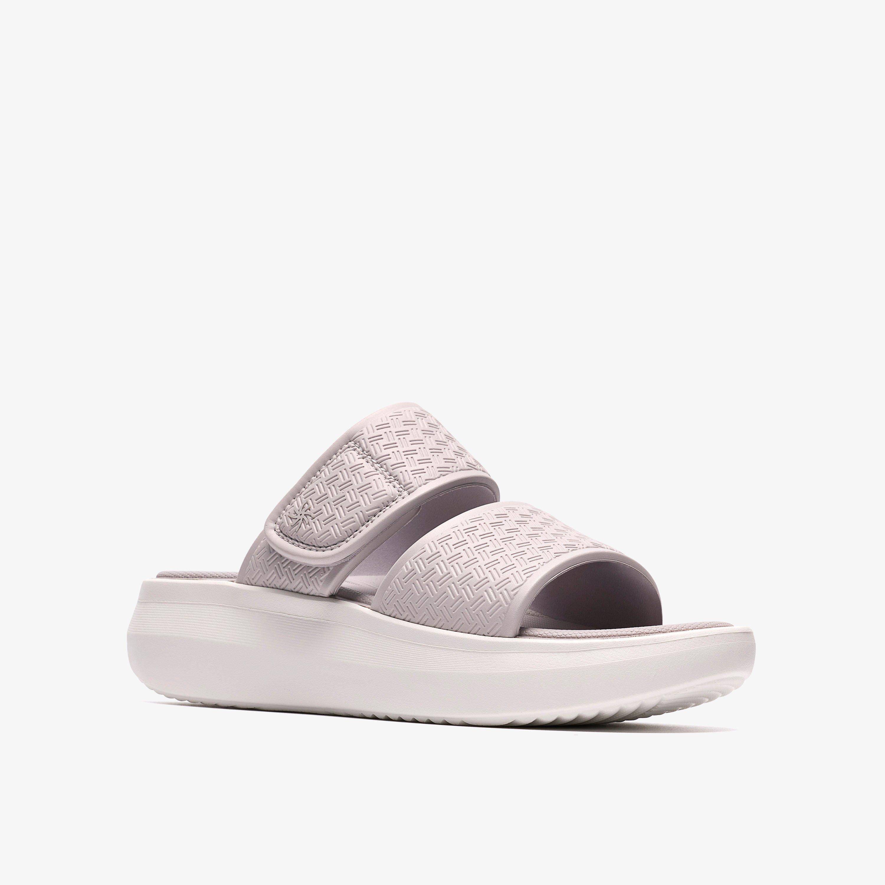 Womens Solevana Star2 Pale Grey Flat Sandals, Sliders | Clarks UK