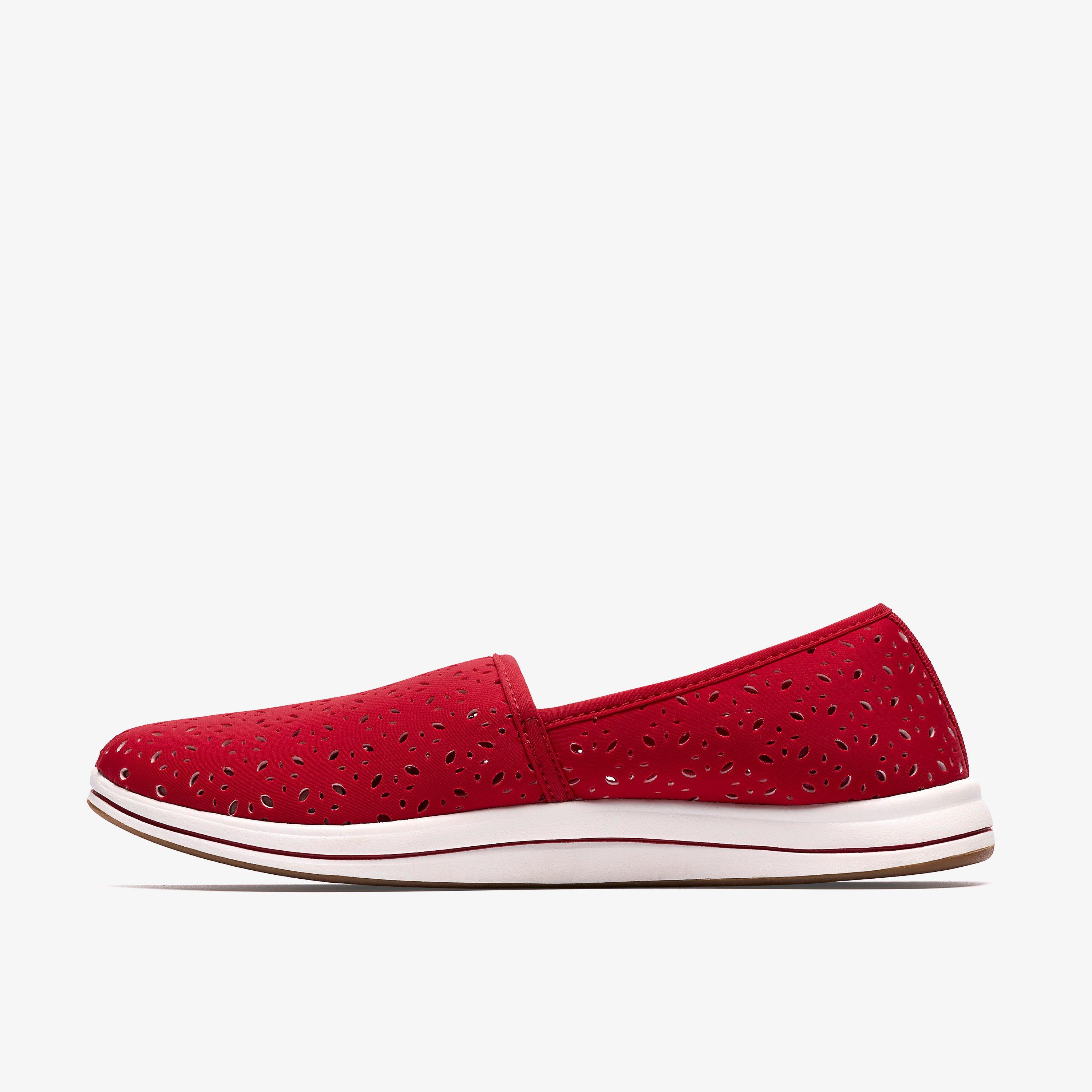Womens Breeze Lily Cherry Slip Ons | Clarks