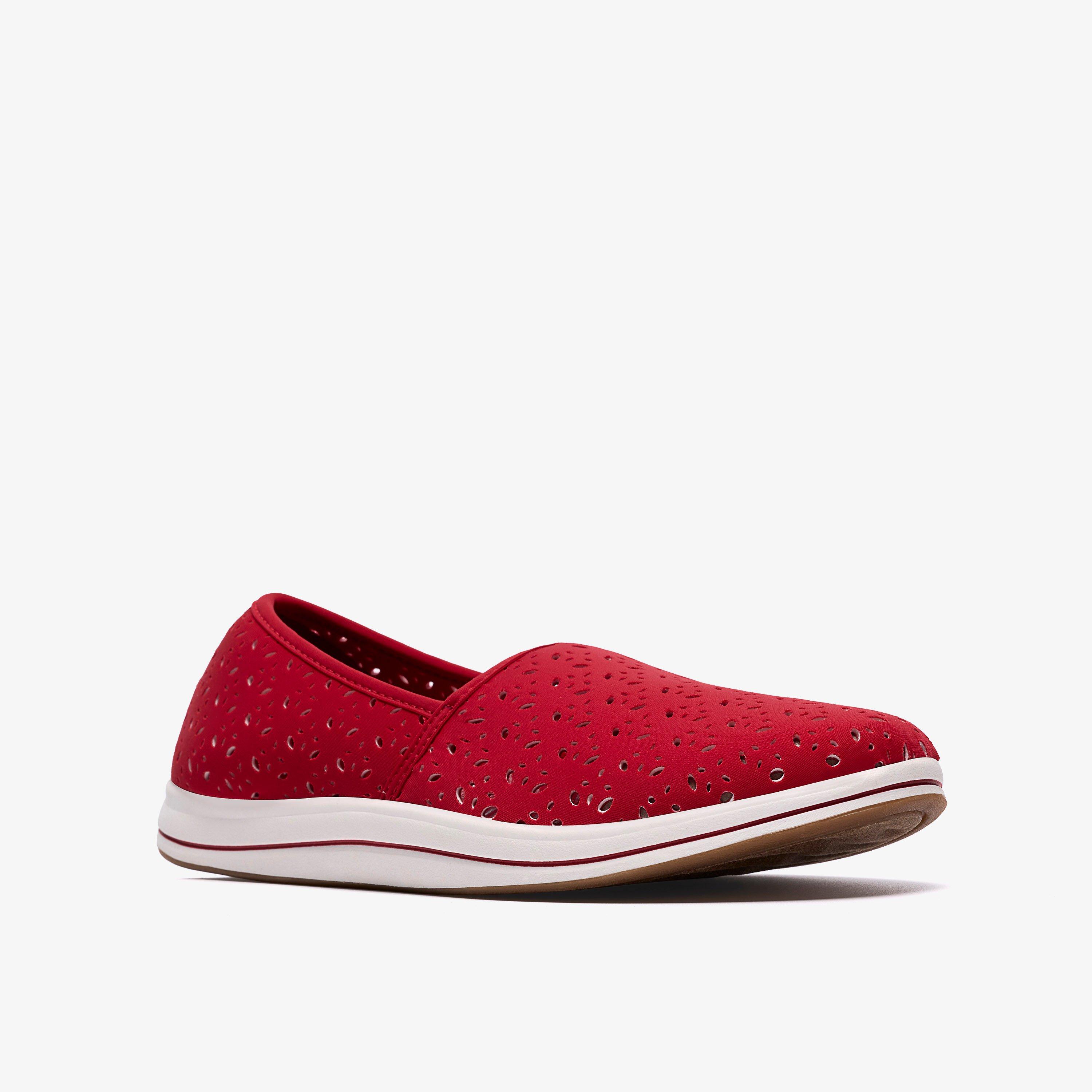 Womens Breeze Lily Cherry Slip Ons | Clarks