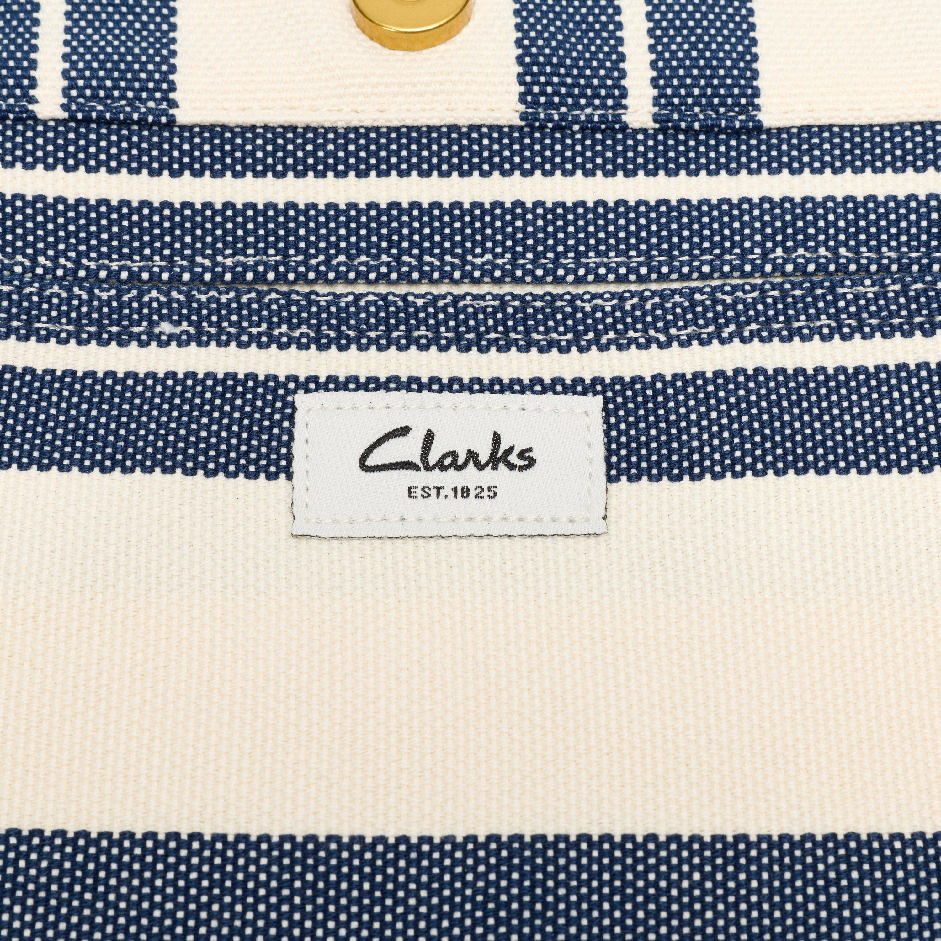 Womens Marina Tote Blue Canvas Shoulder Bag, Tote Bag | Clarks UK