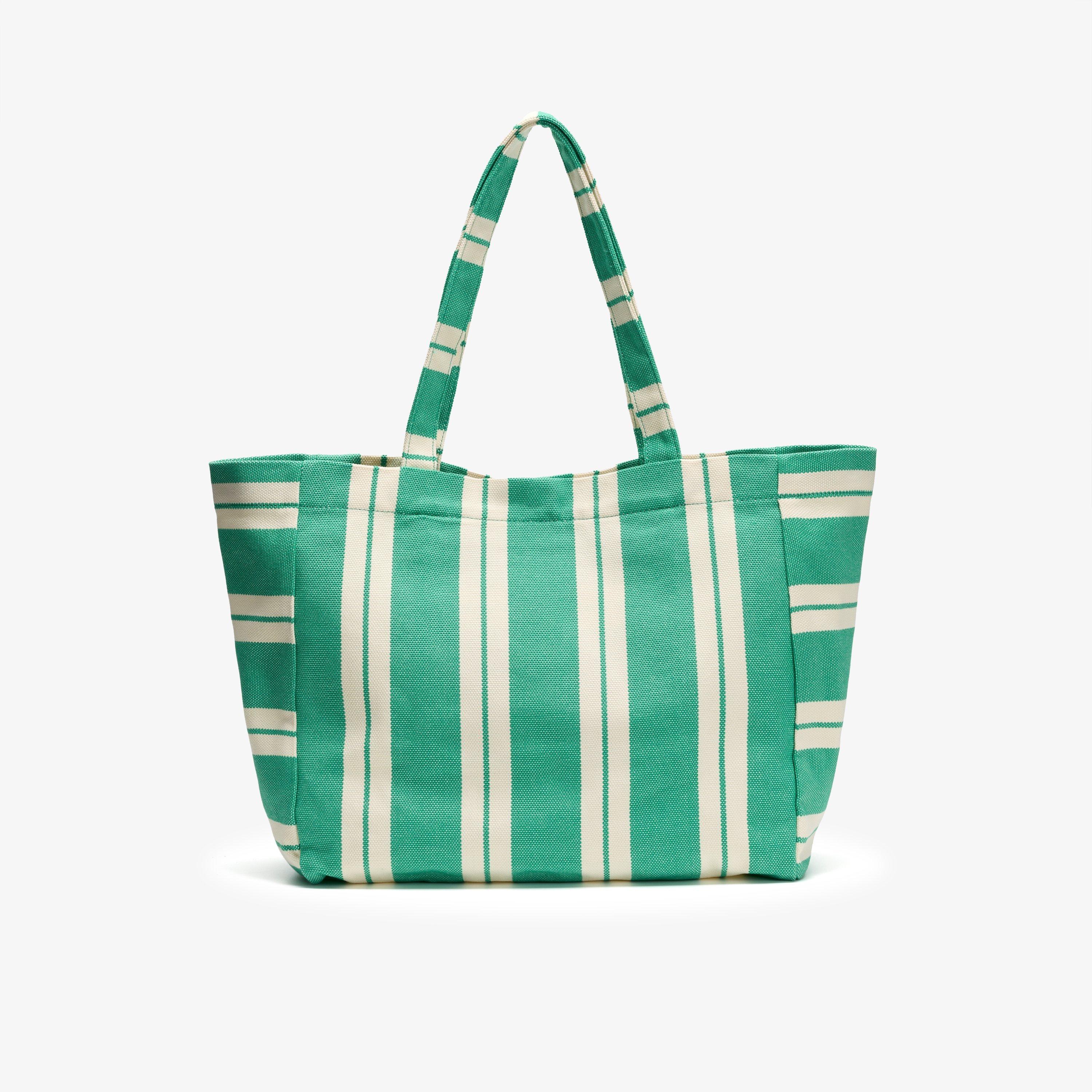 Womens Marina Tote Green Canvas Shoulder Bag, Tote Bag | Clarks UK