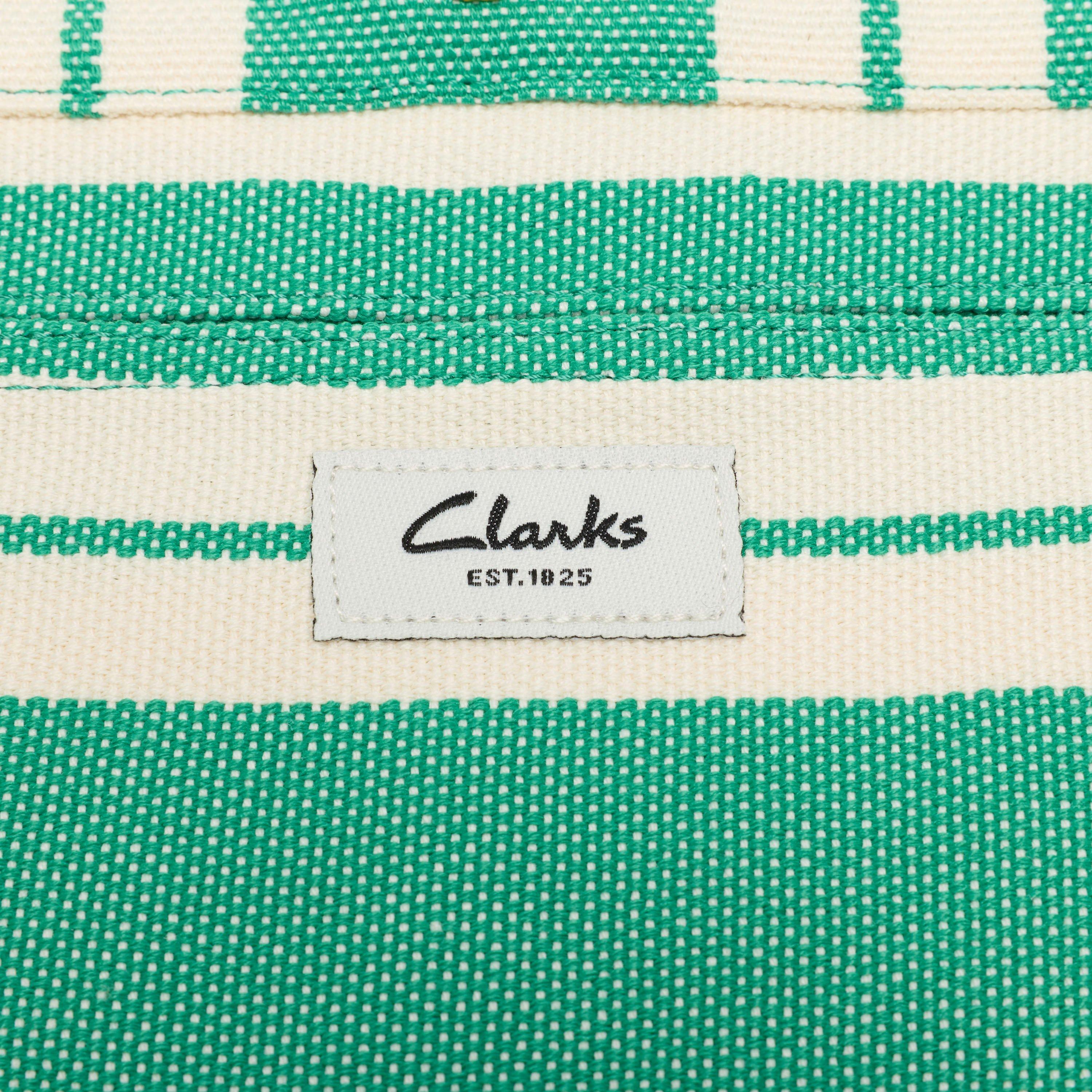 Womens Marina Tote Green Canvas Shoulder Bag, Tote Bag | Clarks UK